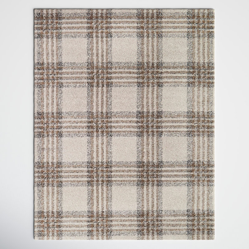 Birch Lane™ Kage Monte Brown/Gray/Black Classic Plaid Area Rug ...