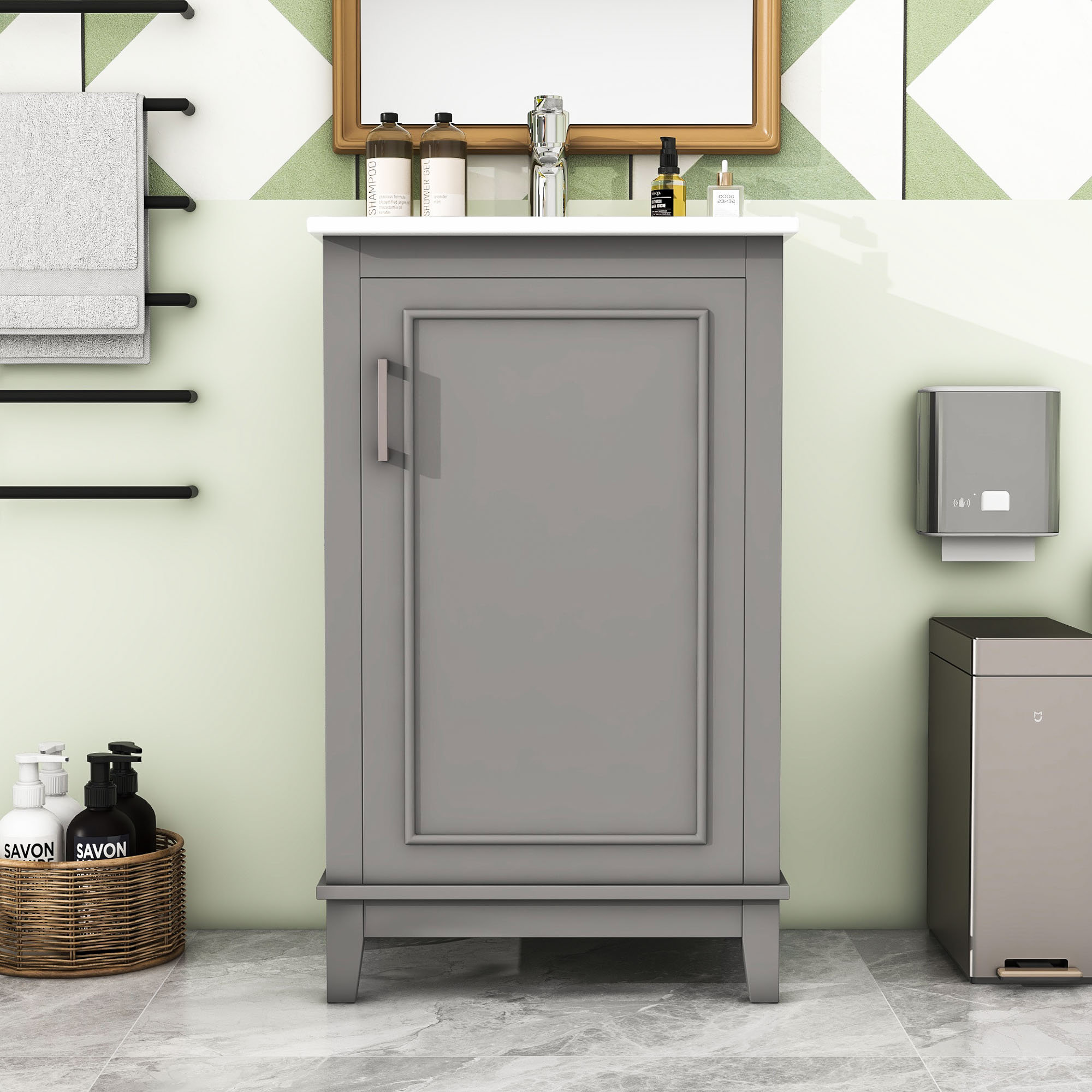 Winston Porter Bathroom Vanity Cabinet With Ceramic Basin - Wayfair Canada