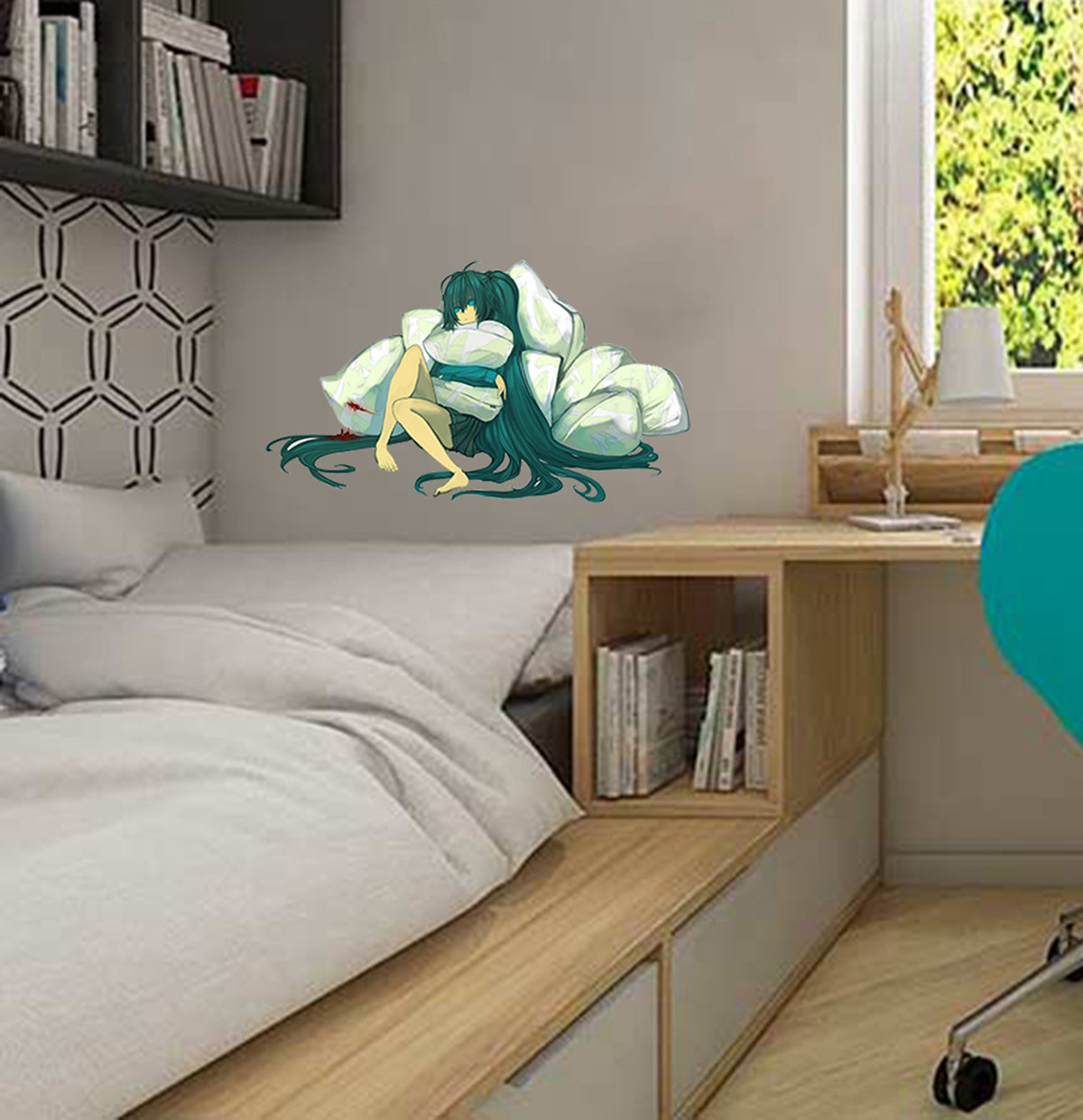 Trinx Anime Girl Wall Sticker, Decal | Wayfair