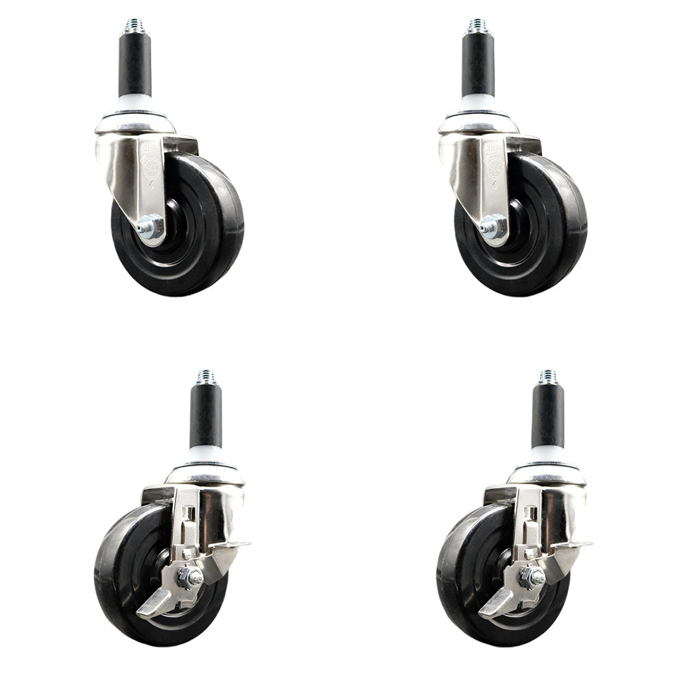 Service Caster 4 Piece Soft Rubber Swivel Caster Set | Wayfair