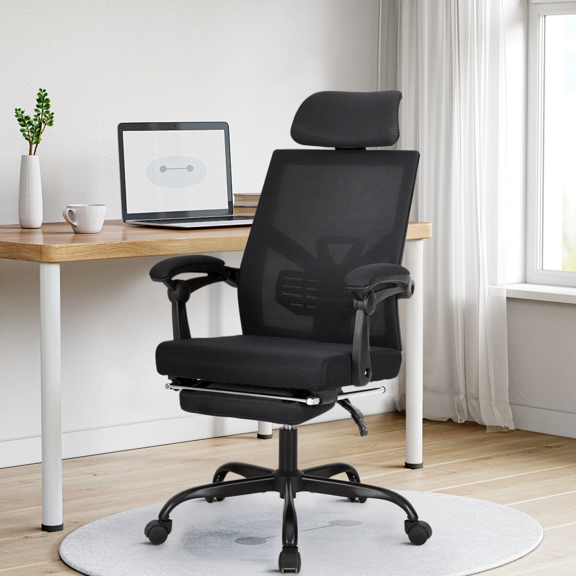 Ebern Designs Lawrenson Ergonomic Swivel Mesh Task Office Chair With S ...