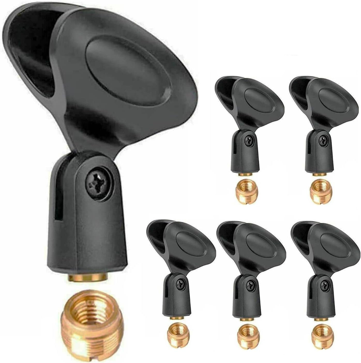5 Core Microphone Clip Holder 6 Pieces with Screw Adapters 5/8 to 3/8 ...