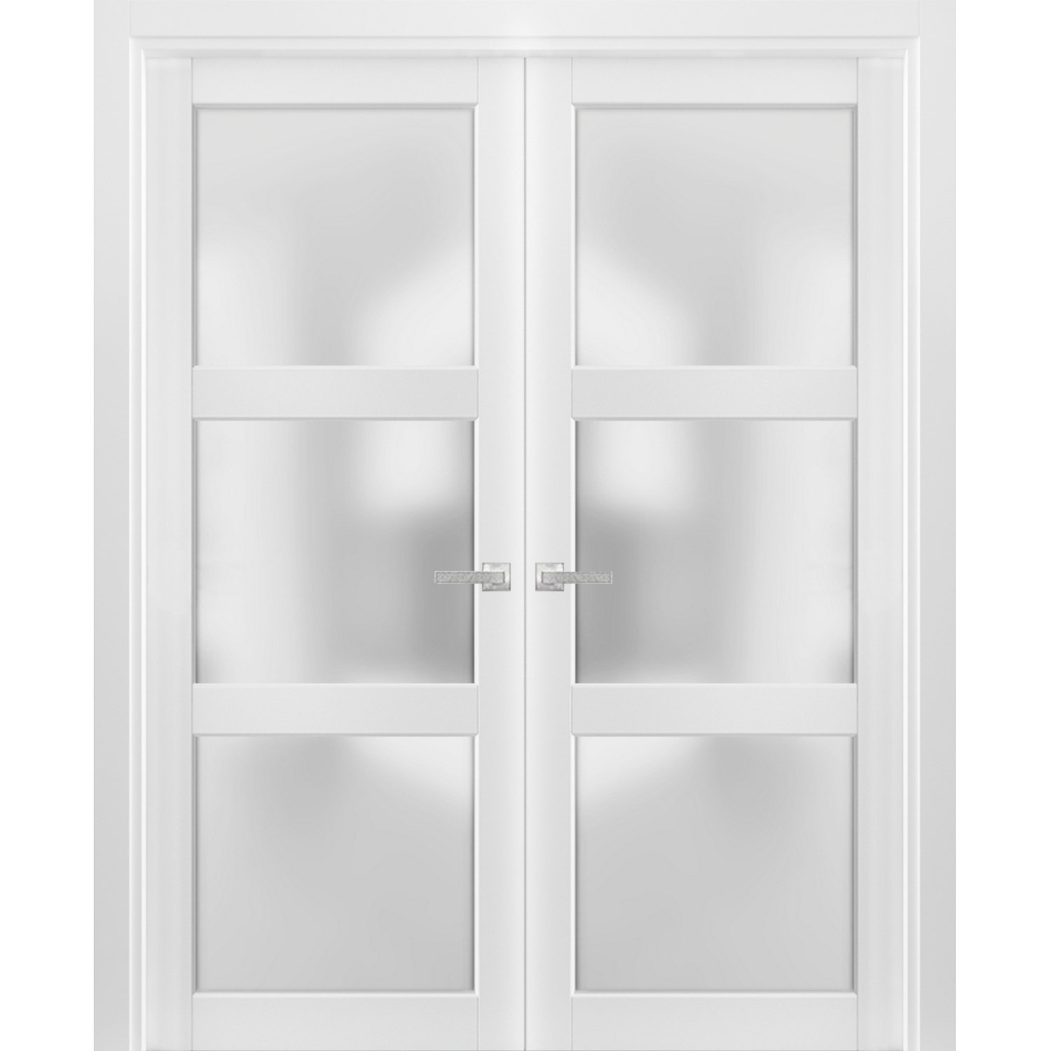 SARTODOORS Lucia Frosted Glass Standard White Doors | Wayfair