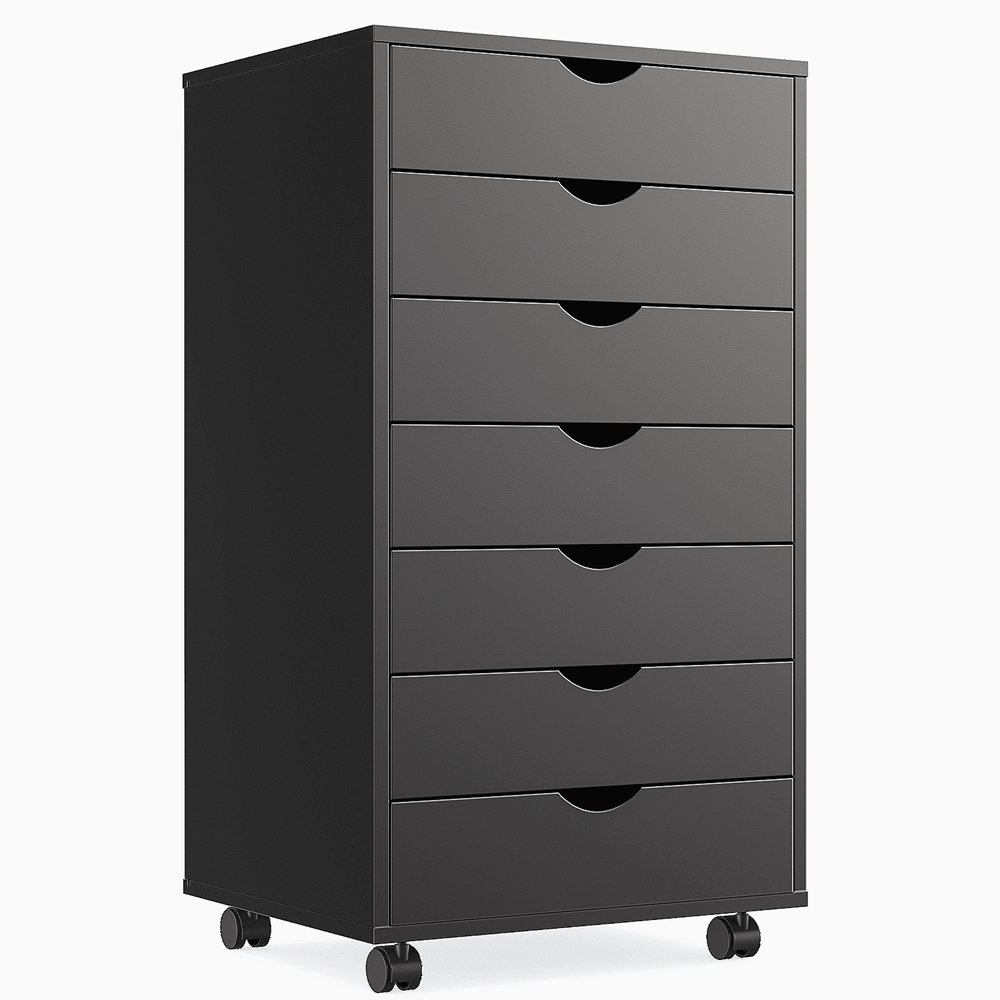 Inbox Zero 7 Drawer Chest - Storage Cabinets With Wheels Dressers Wood ...