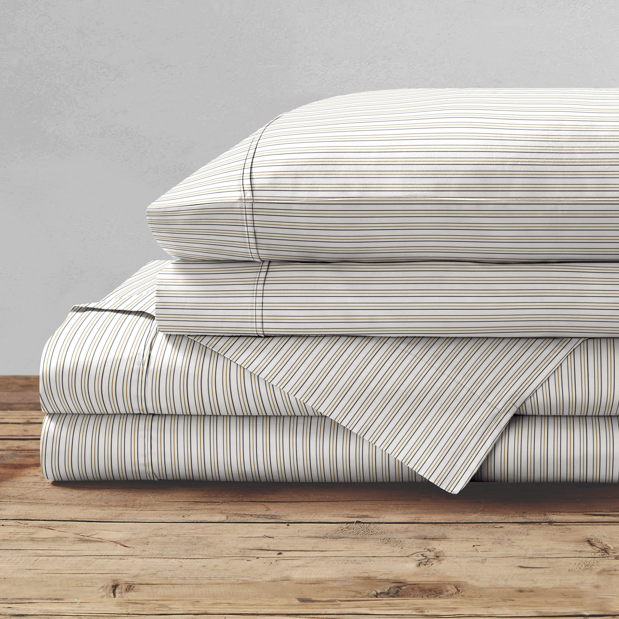 Brielle 144 Thread Count Striped 100% Cotton Sheet Set & Reviews | Wayfair
