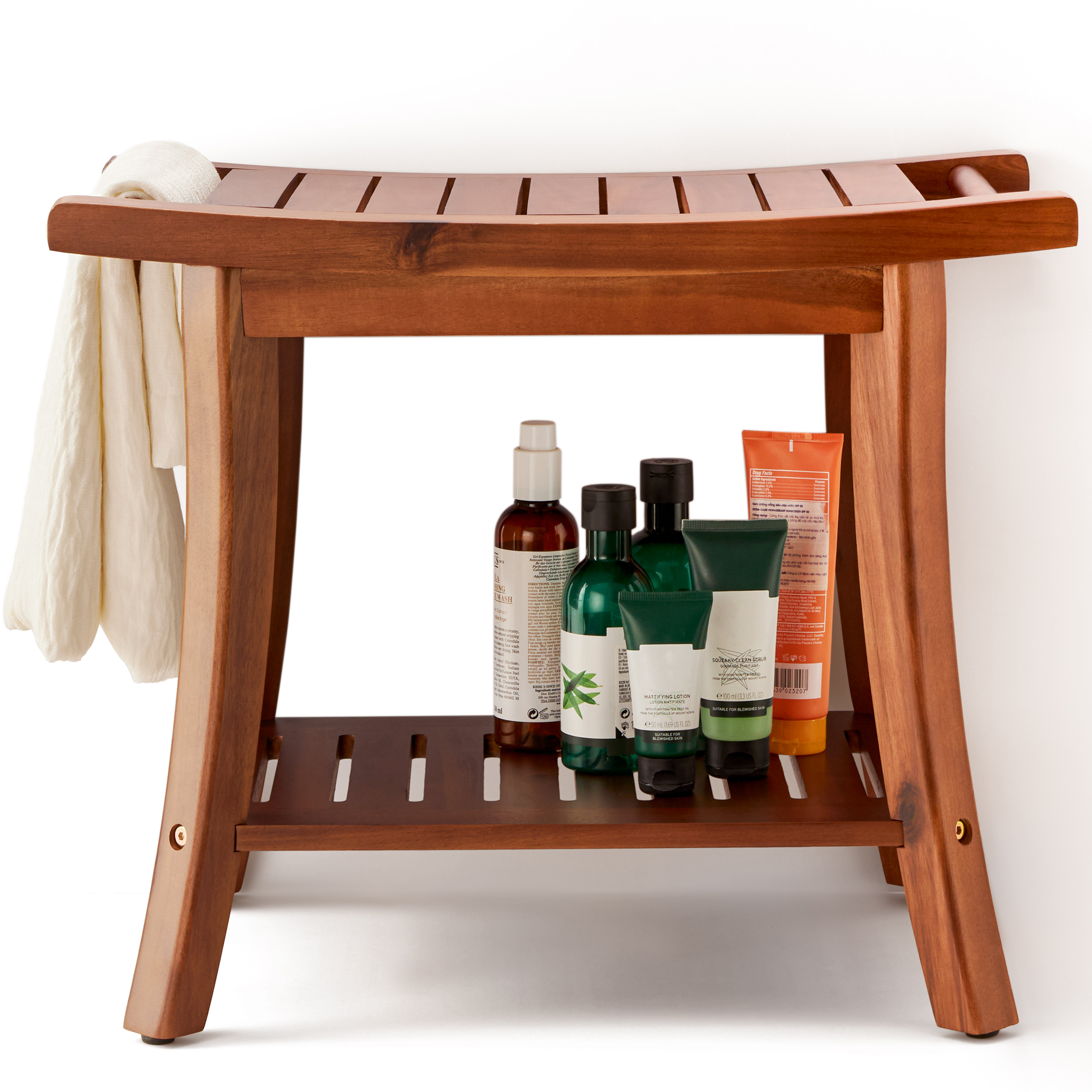 Lark Manor™ Acacia Wood Shower Benches For Inside Shower - Wooden ...