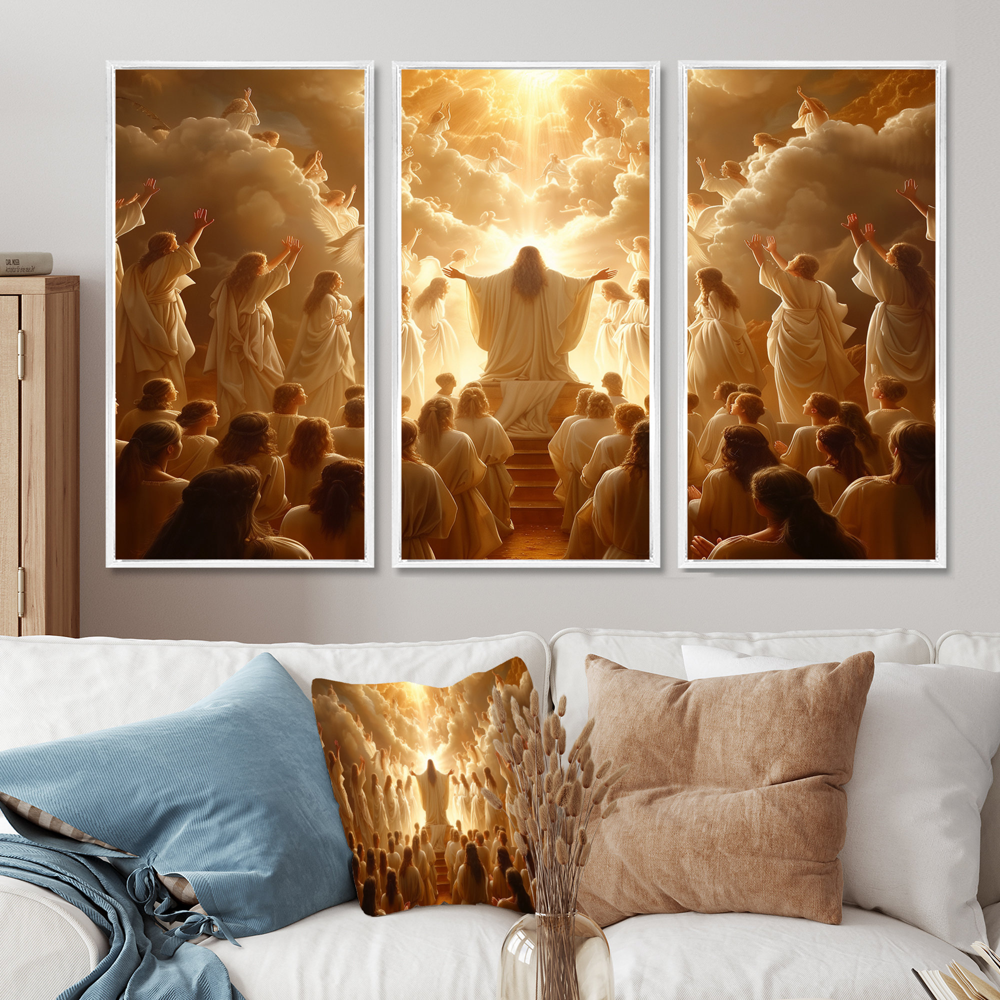 Astoria Grand Yellow White Religious Portrait Angels II - Religious ...