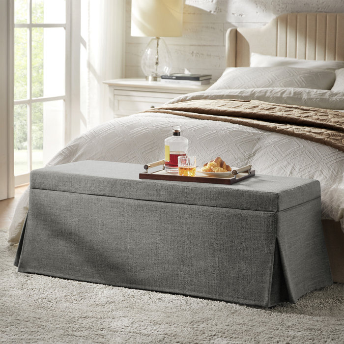 Ebern Designs Lessman 46.5" Farmhouse Storage Bench with Removable and ...