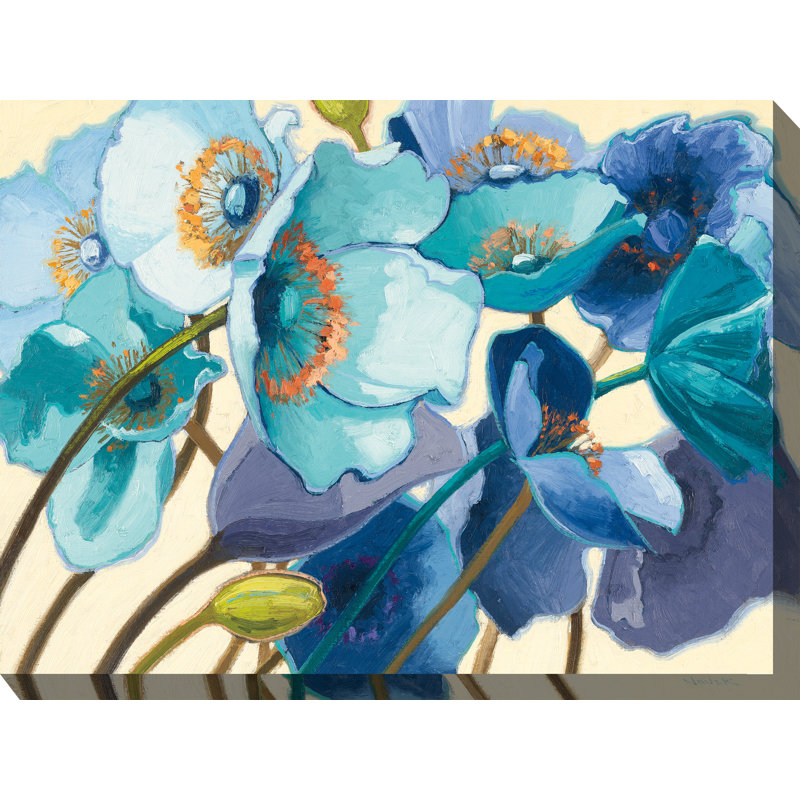 Red Barrel Studio® Exavior Breezy Blues Outdoor Canvas Art | Wayfair