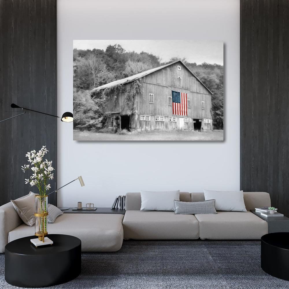 August Grove® Deiter, Lori Gallery Wrapped Canvas Art Titled: Patriotic Farm II | Wayfair