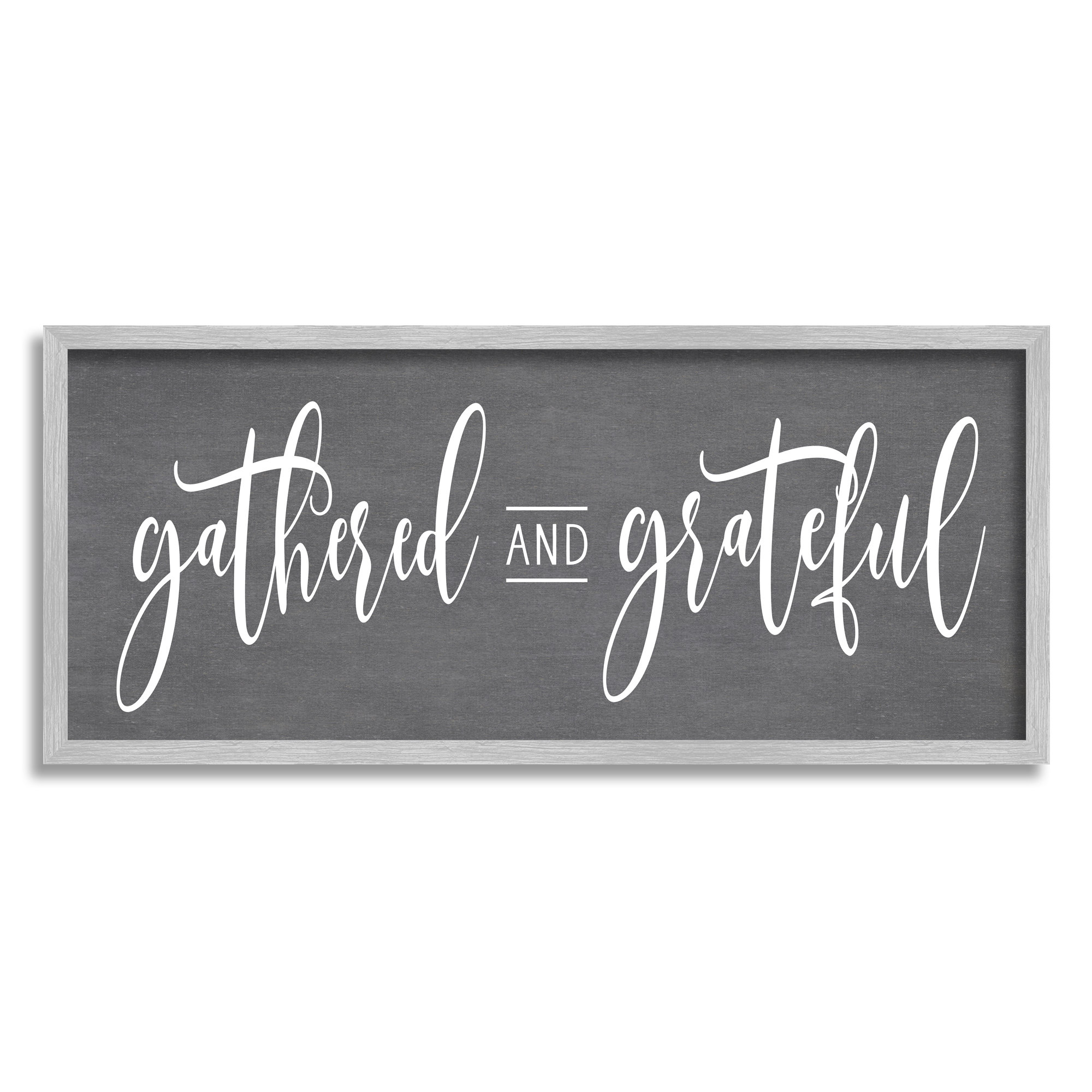 Stupell Industries Gathered and Grateful Fancy Cursive Thankful Family ...