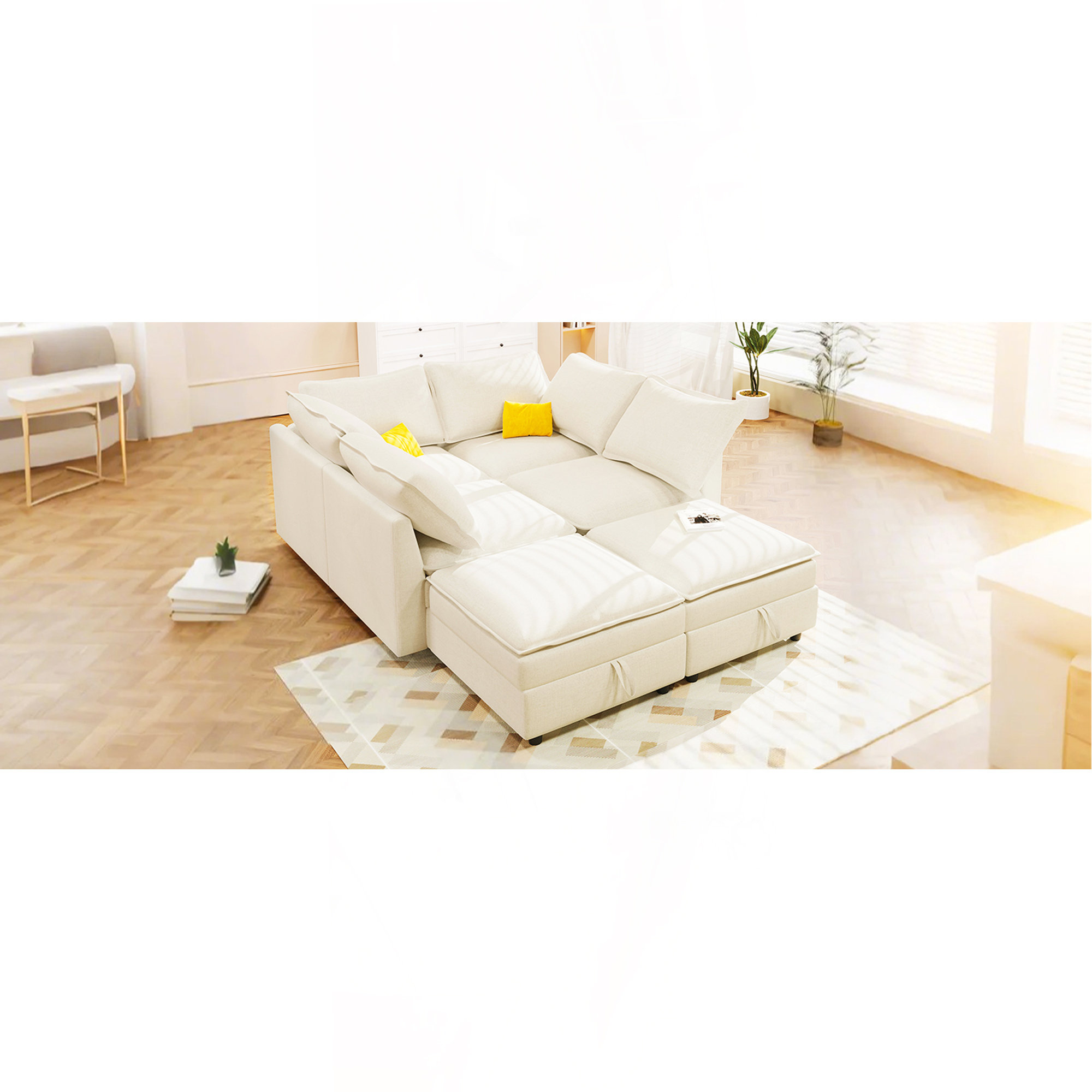 Latitude Run® Versatile 6-Piece Modular Sofa Bed With Storage - Wayfair ...