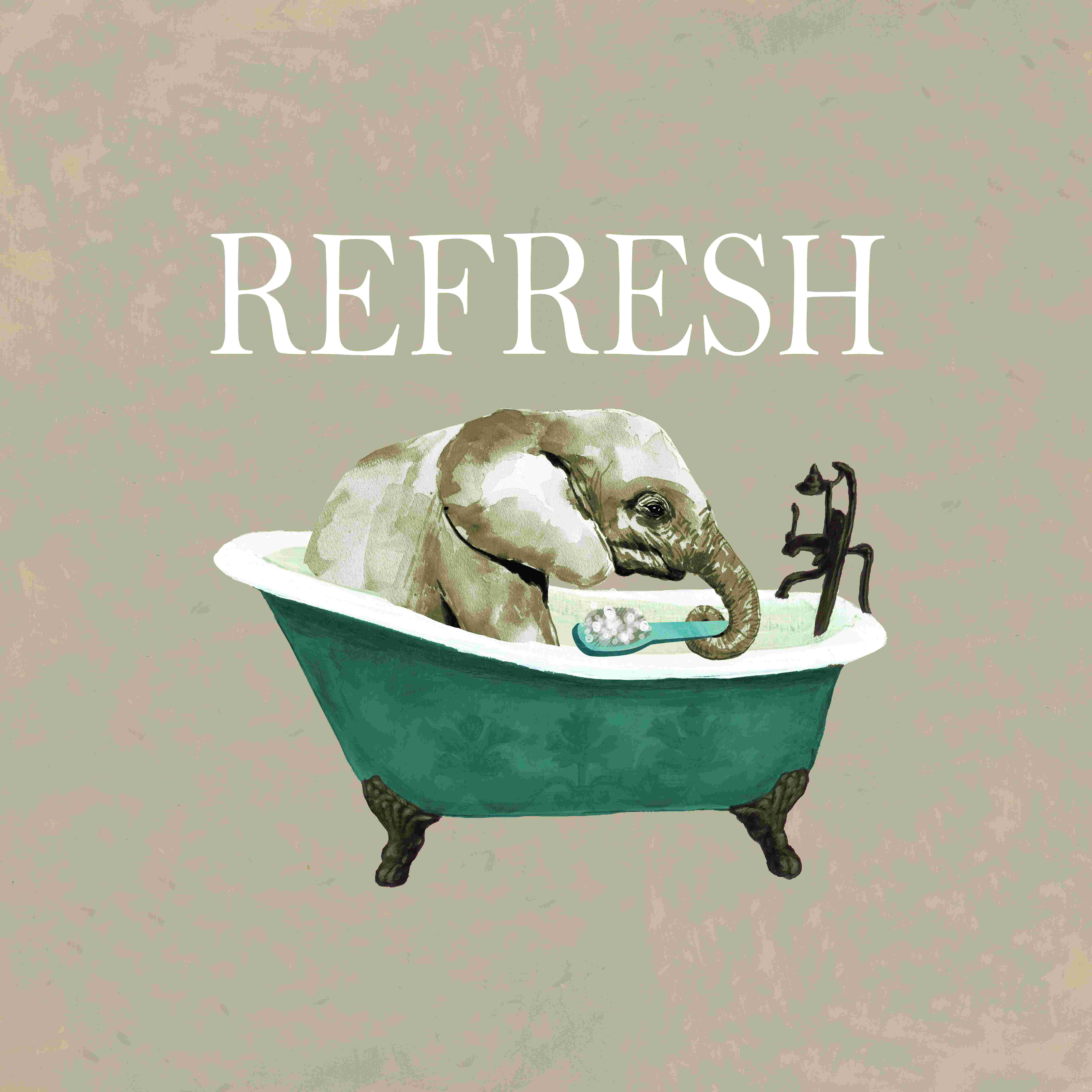 Trinx Refresh Elephant Tub - Wrapped Canvas Print - Wayfair Canada