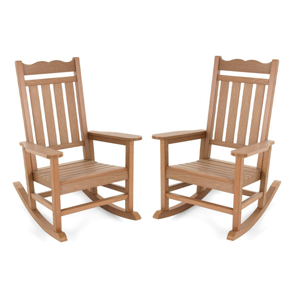 Outdoor Wood Patio Rocking Chairs & Gliders You'll Love | Wayfair