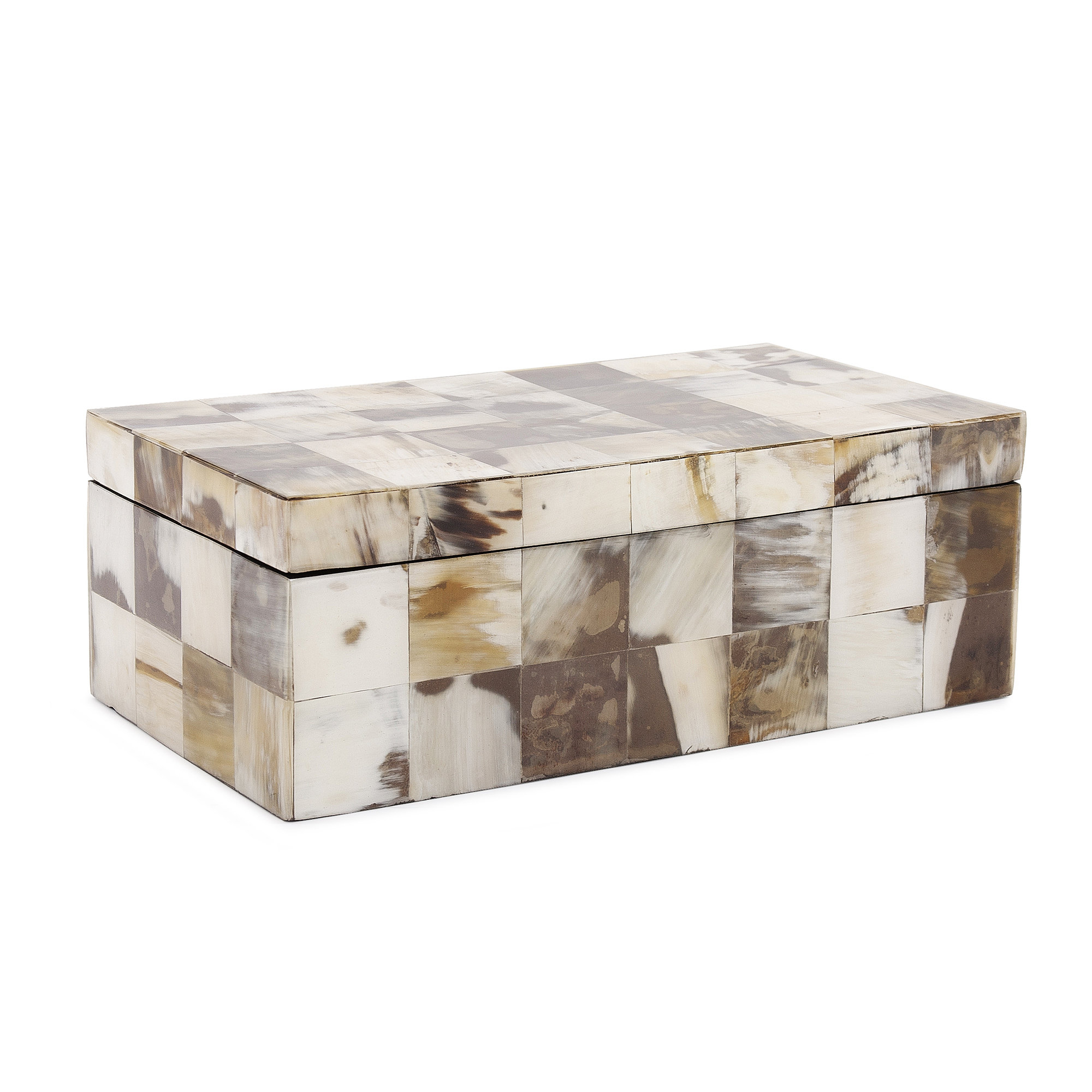 Orren Ellis Godfrey Rectangular White Horn Tiled Box - Wayfair Canada