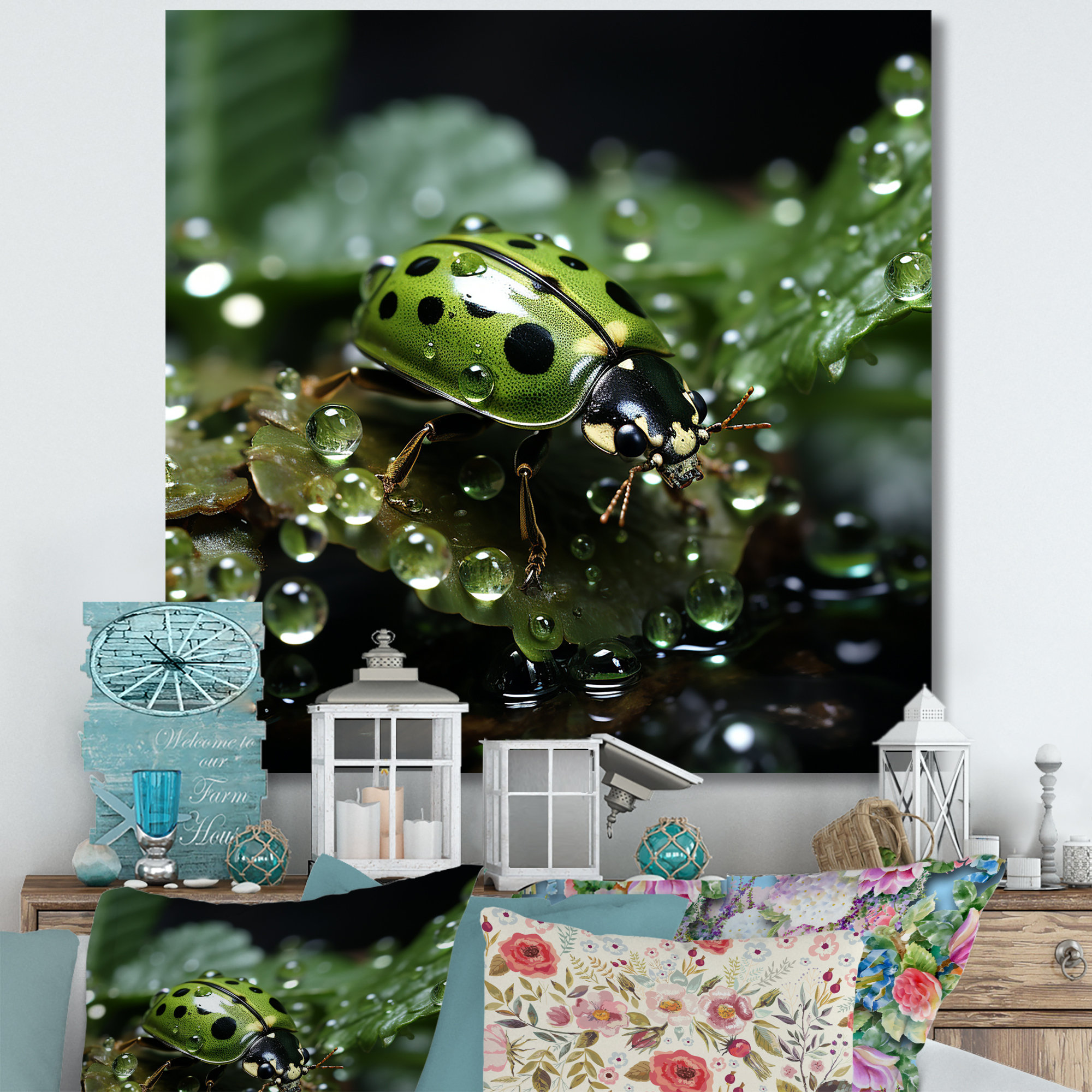 Ebern Designs Enchanted Ladybug Forest I - Ladybug Canvas Wall Art ...