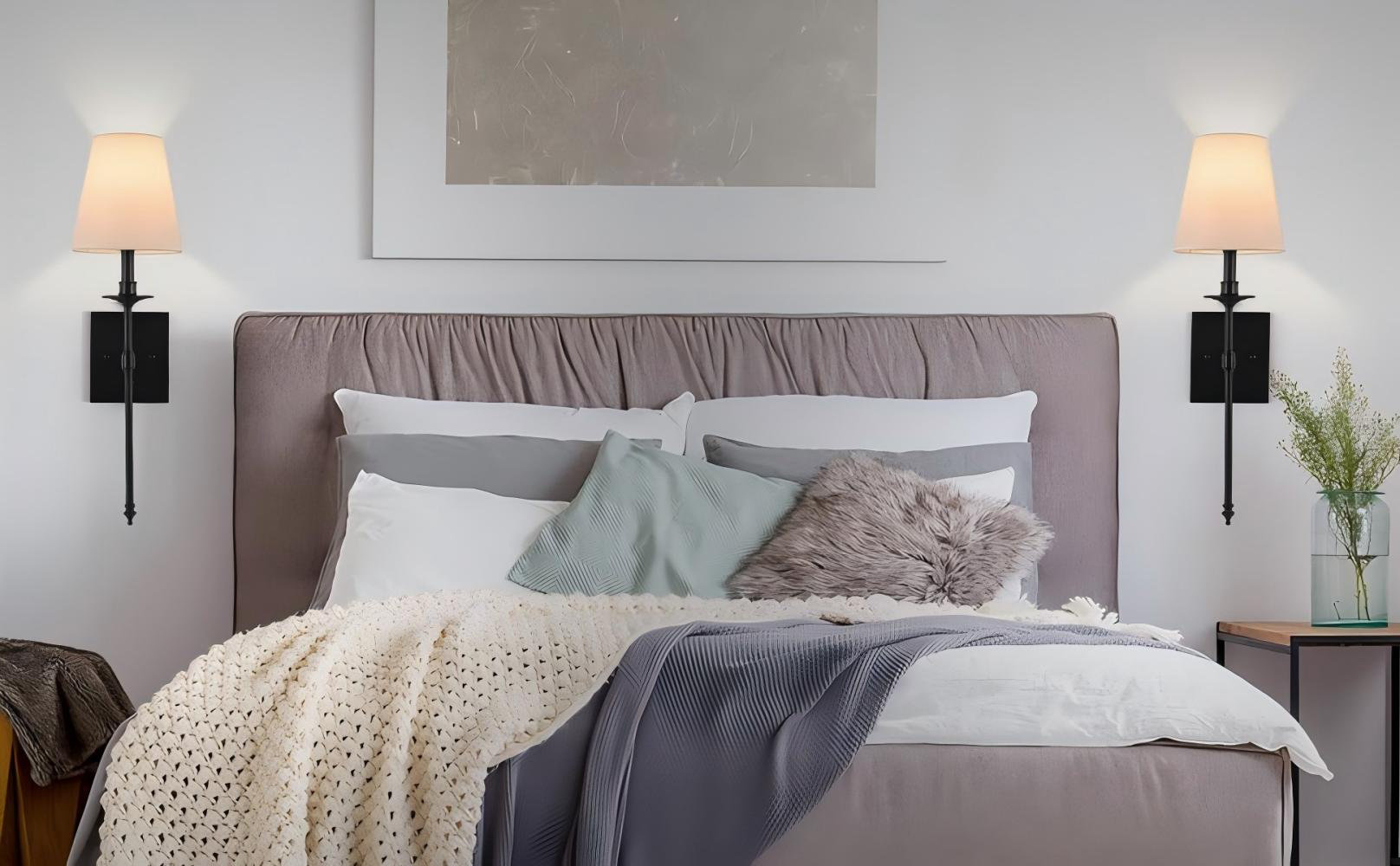 Charlton Home Wall Sconces Set of Two with Remote,Dimming 10%-100% ...