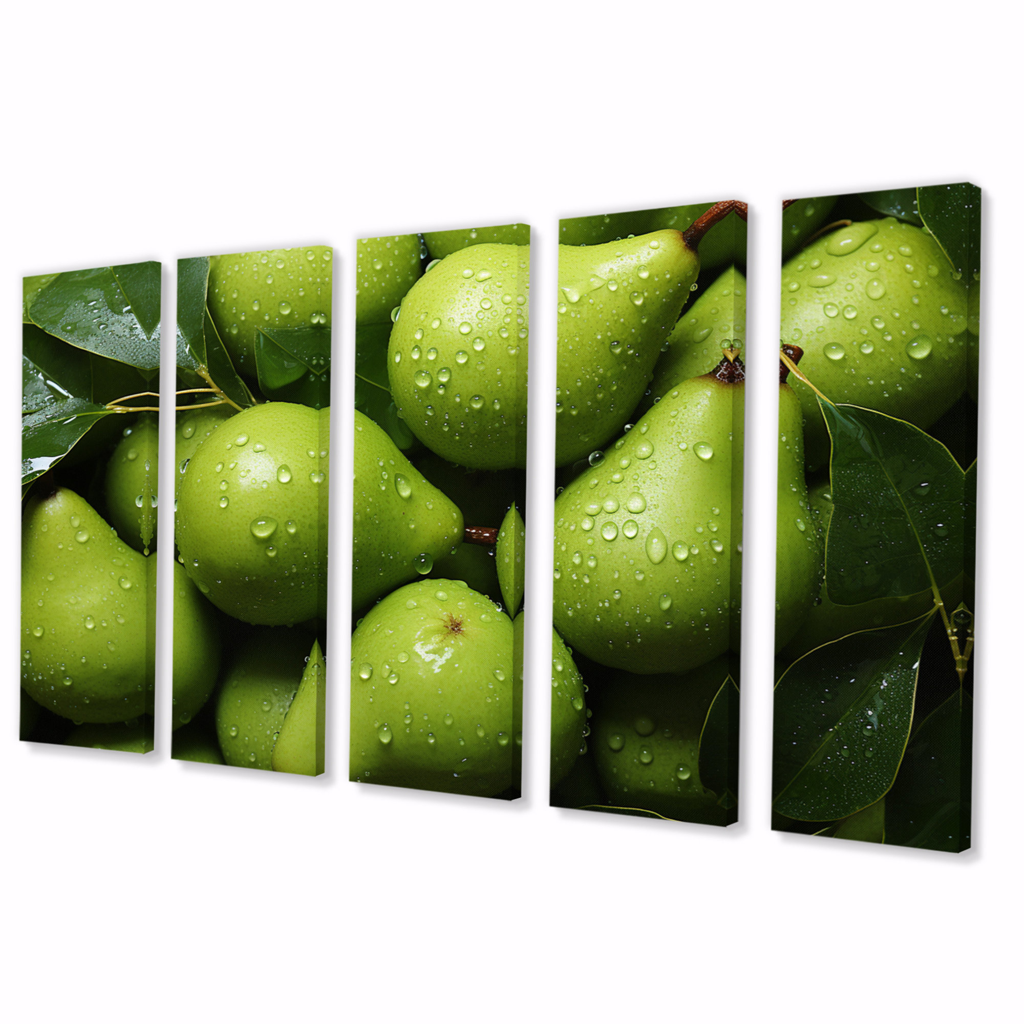 Ebern Designs Fruit Pear Green Pointillism II - Food & Beverage Canvas ...