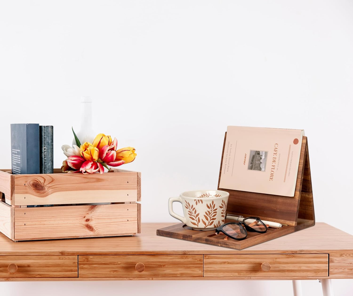 Latitude Run® Wooden Book Stand Holder For Page Rest, Nook Reading ...