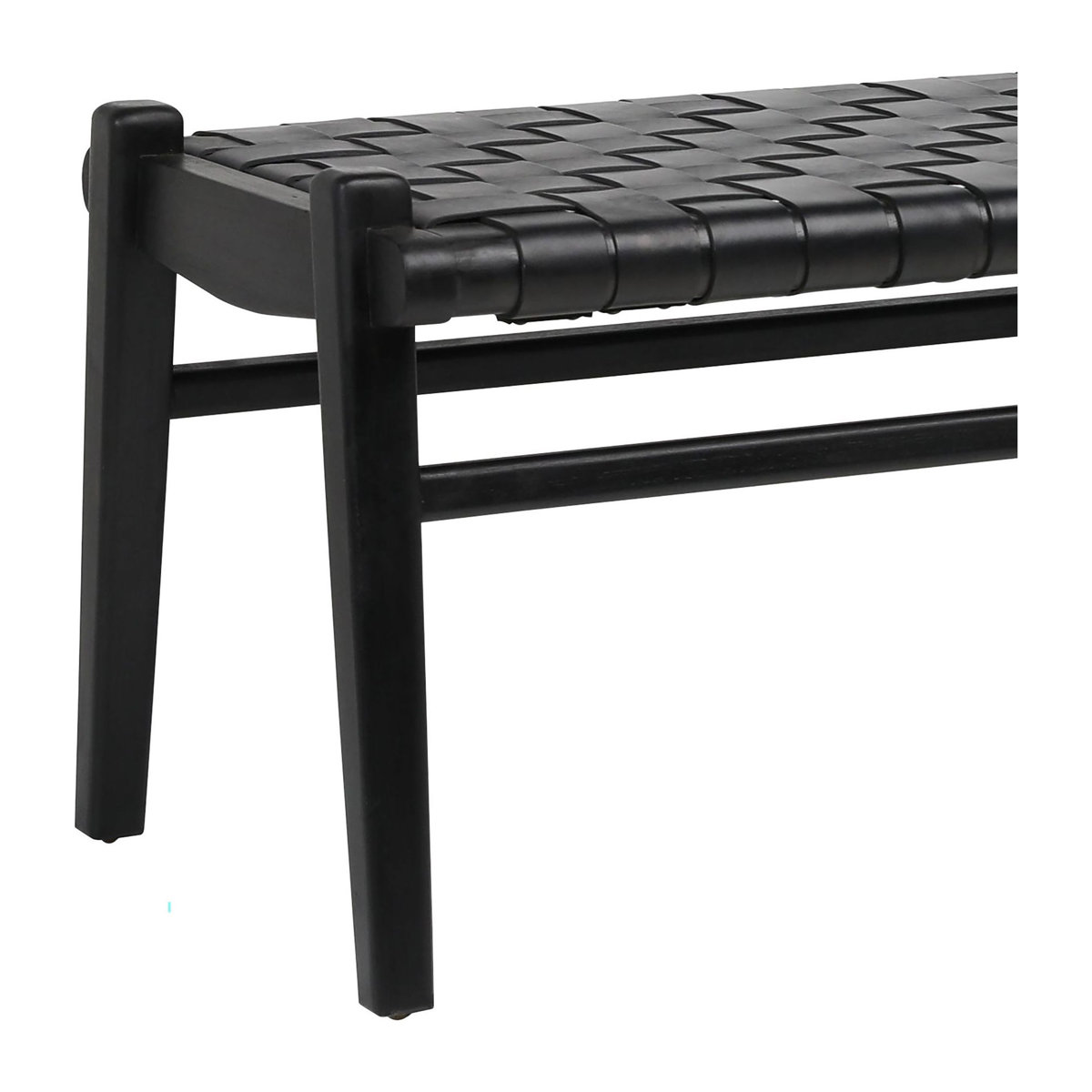 Dovetail Furniture Salazar 45-Inch Teak and Woven Leather Bench | Perigold