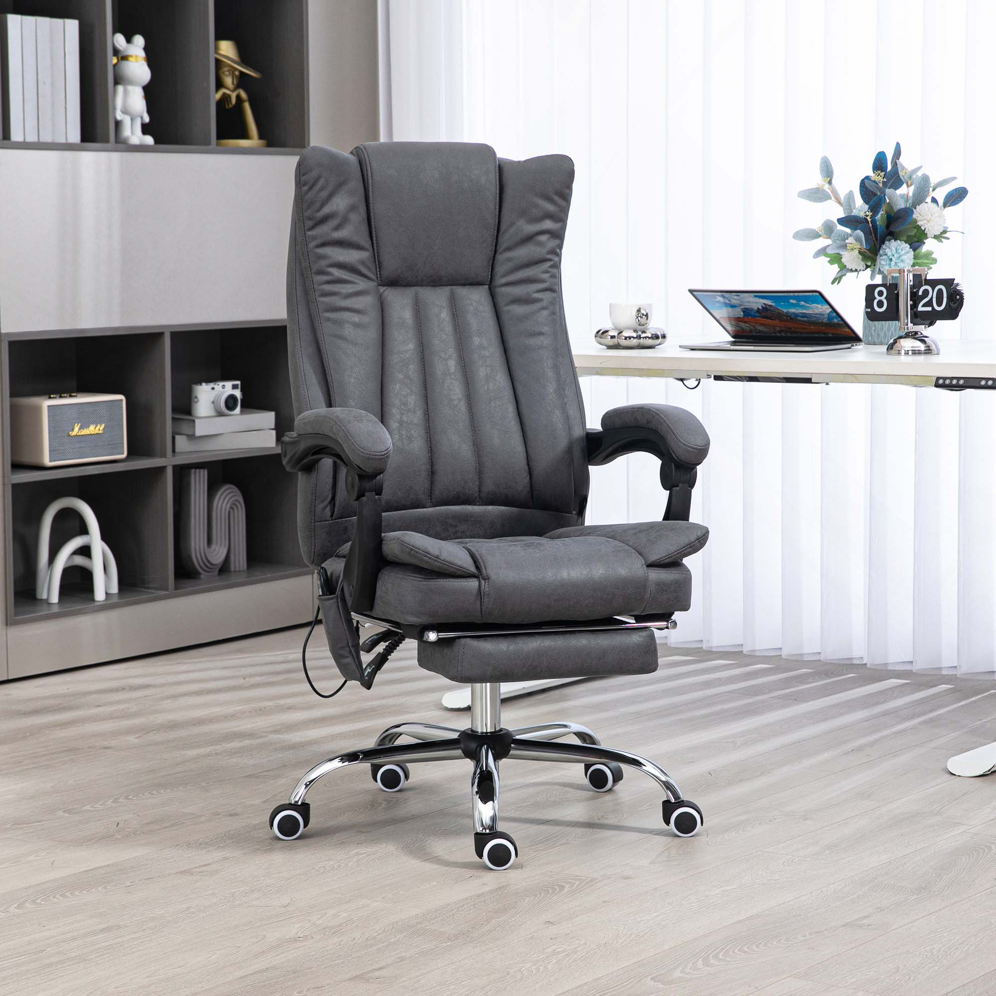 Inbox Zero Microfiber Office Chair,High Back Computer Chair With 6 ...