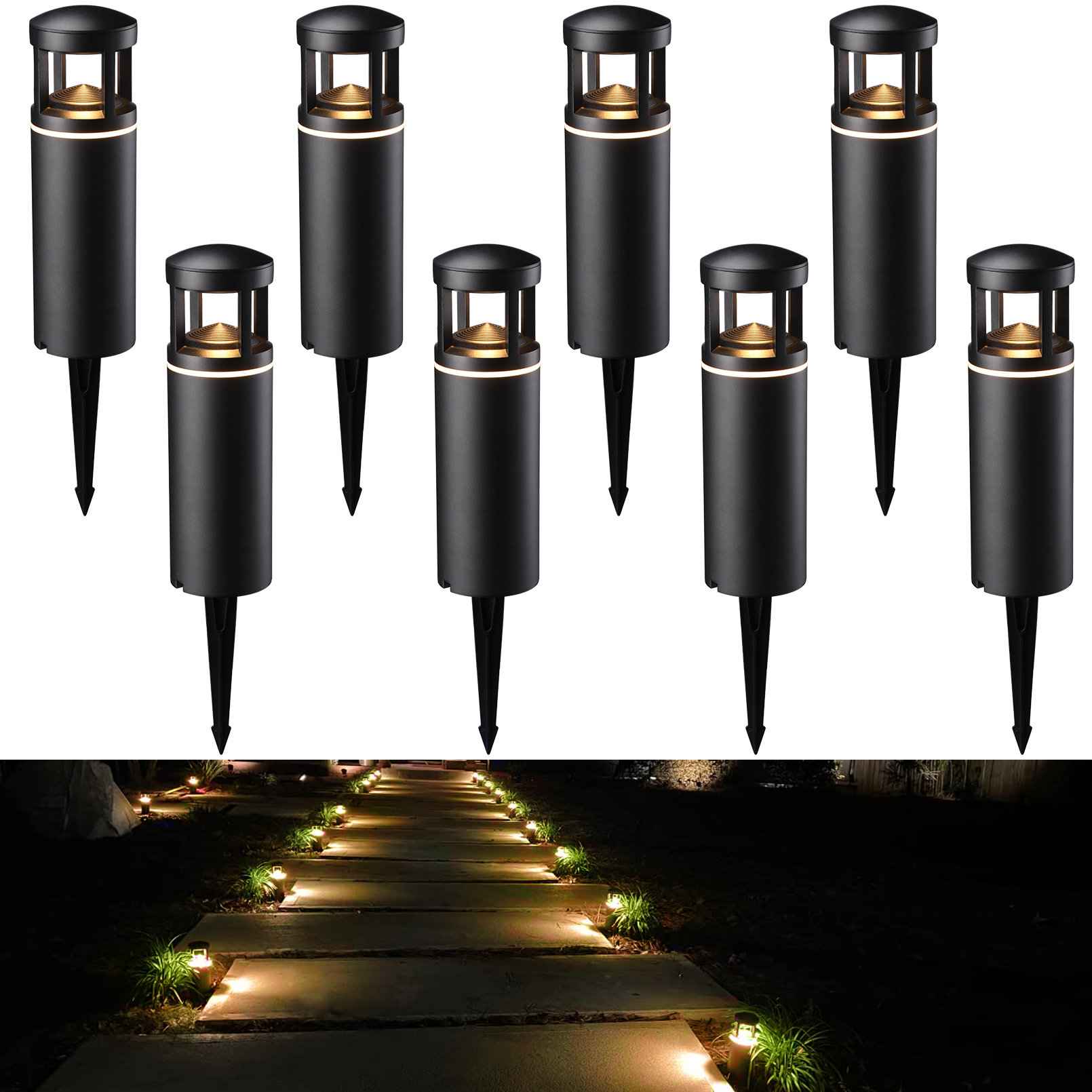 LEDVANS Black LED Metal Pathway Light | Wayfair