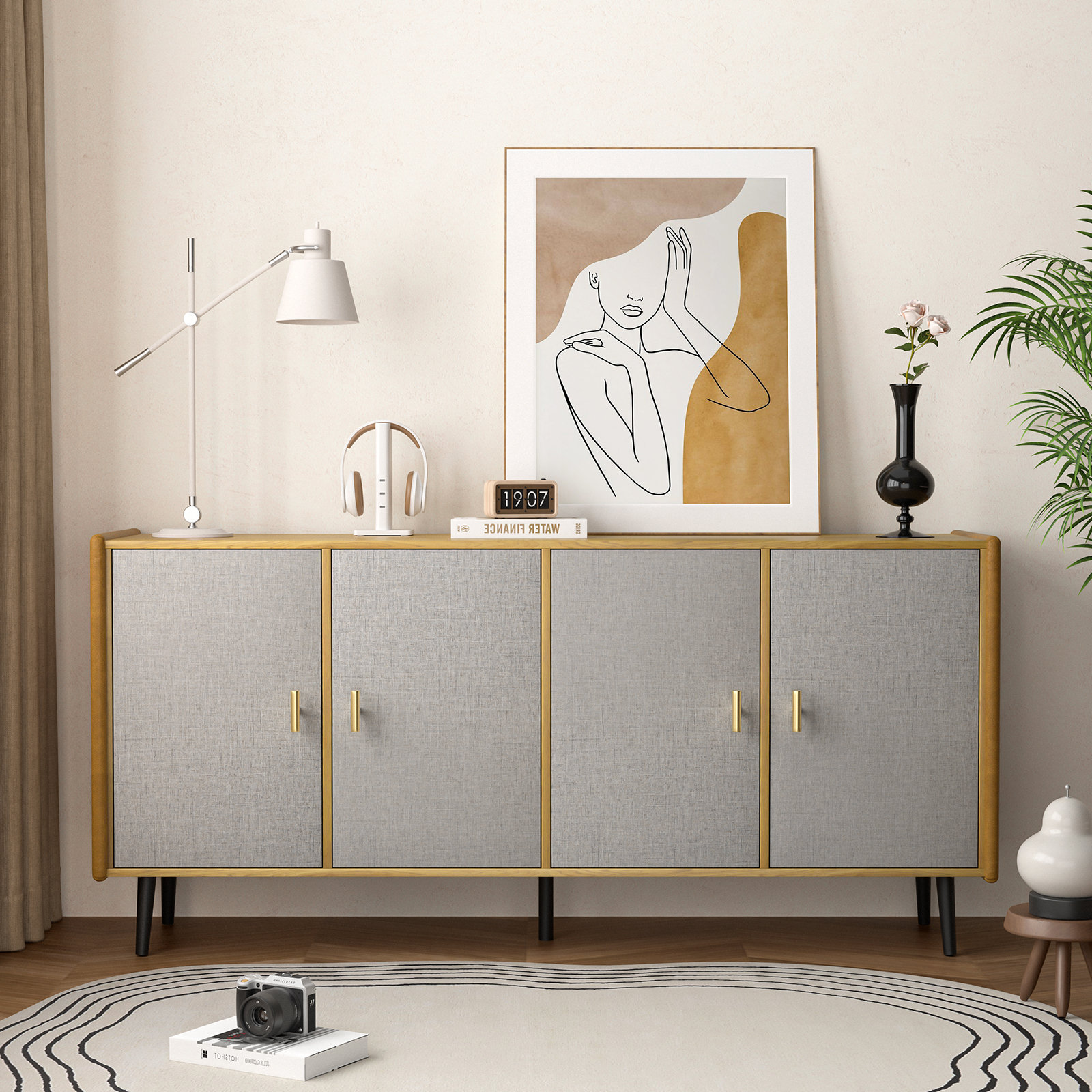 Corrigan Studio® Buffet Sideboard Cabinet With Storage, Large ...