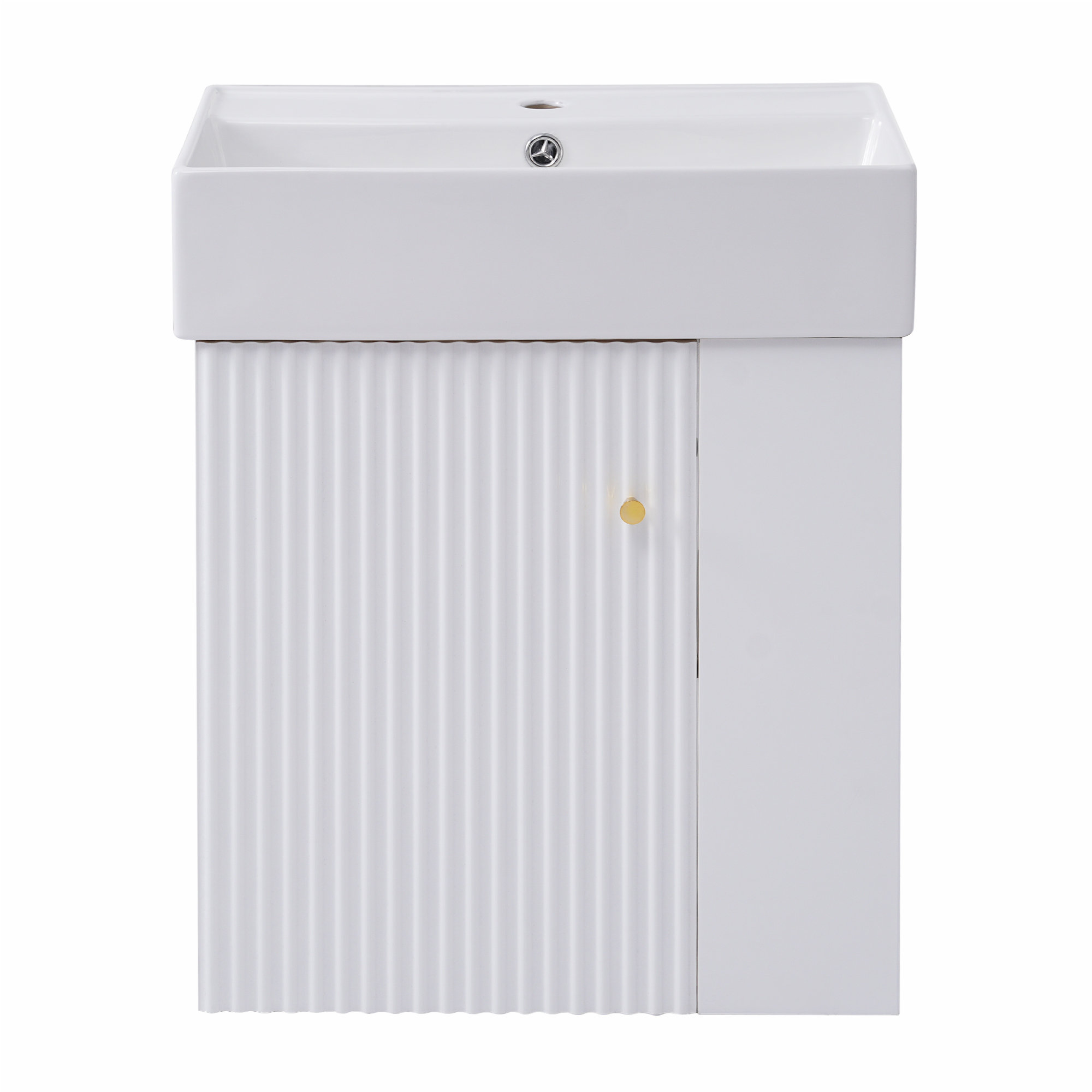 Ebern Designs 21.6inch Modern Floating Bathroom Vanity with Ceramic ...