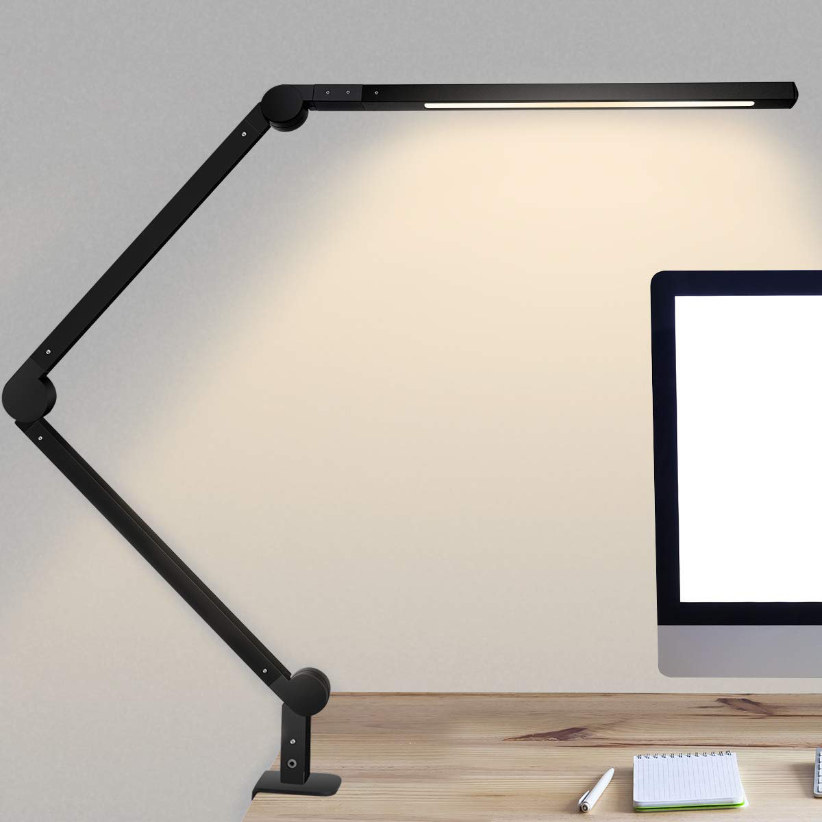 Brayden Studio Desk Lamp With Clamp | Swing Arm Desk Light | Eye Caring ...