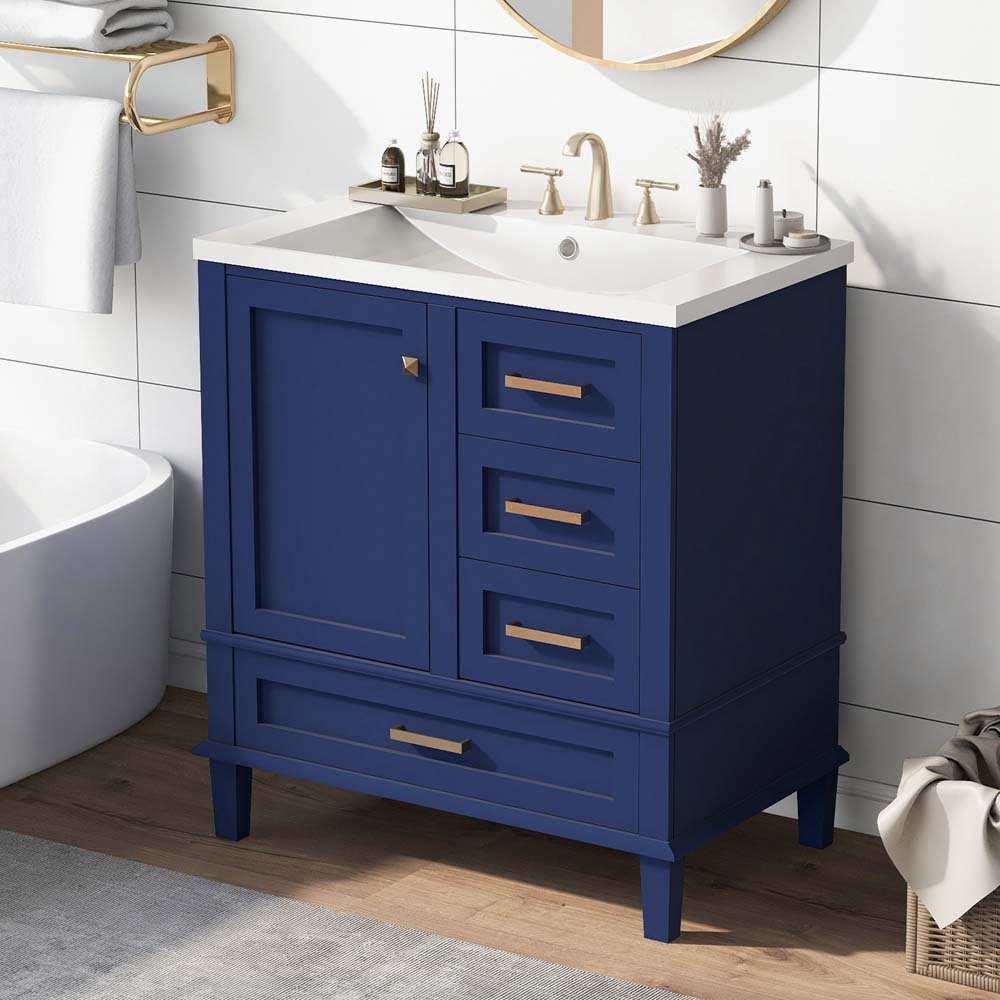 Winston Porter Gernold 30.22'' Single Bathroom Vanity with Resin Top ...