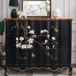 Ruthber Solutions Vintage Hand-Painted Accent Chest with 6 Drawers ...