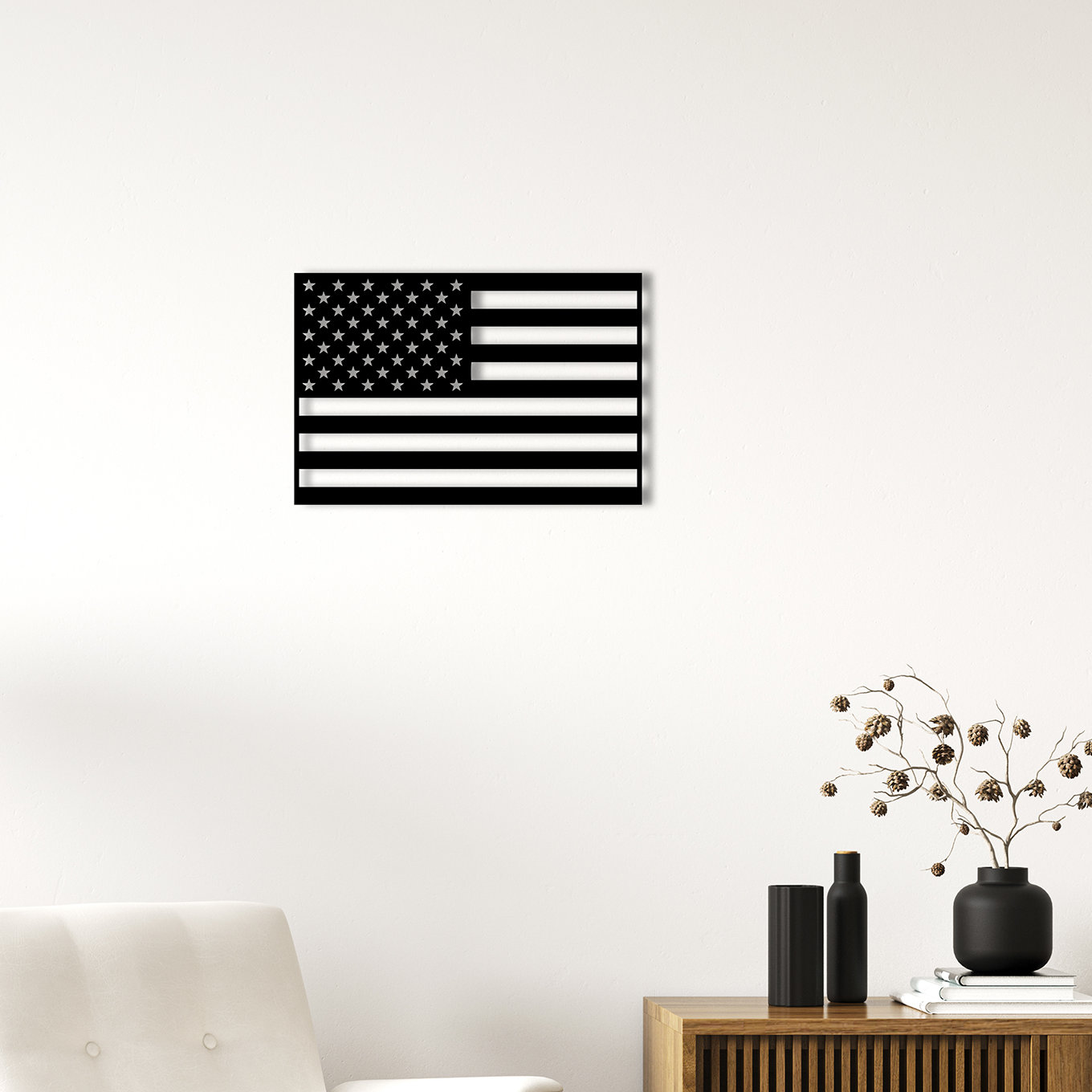 17 Stories 234-Classic Clean American Flag Design - Laser Cut Metal ...