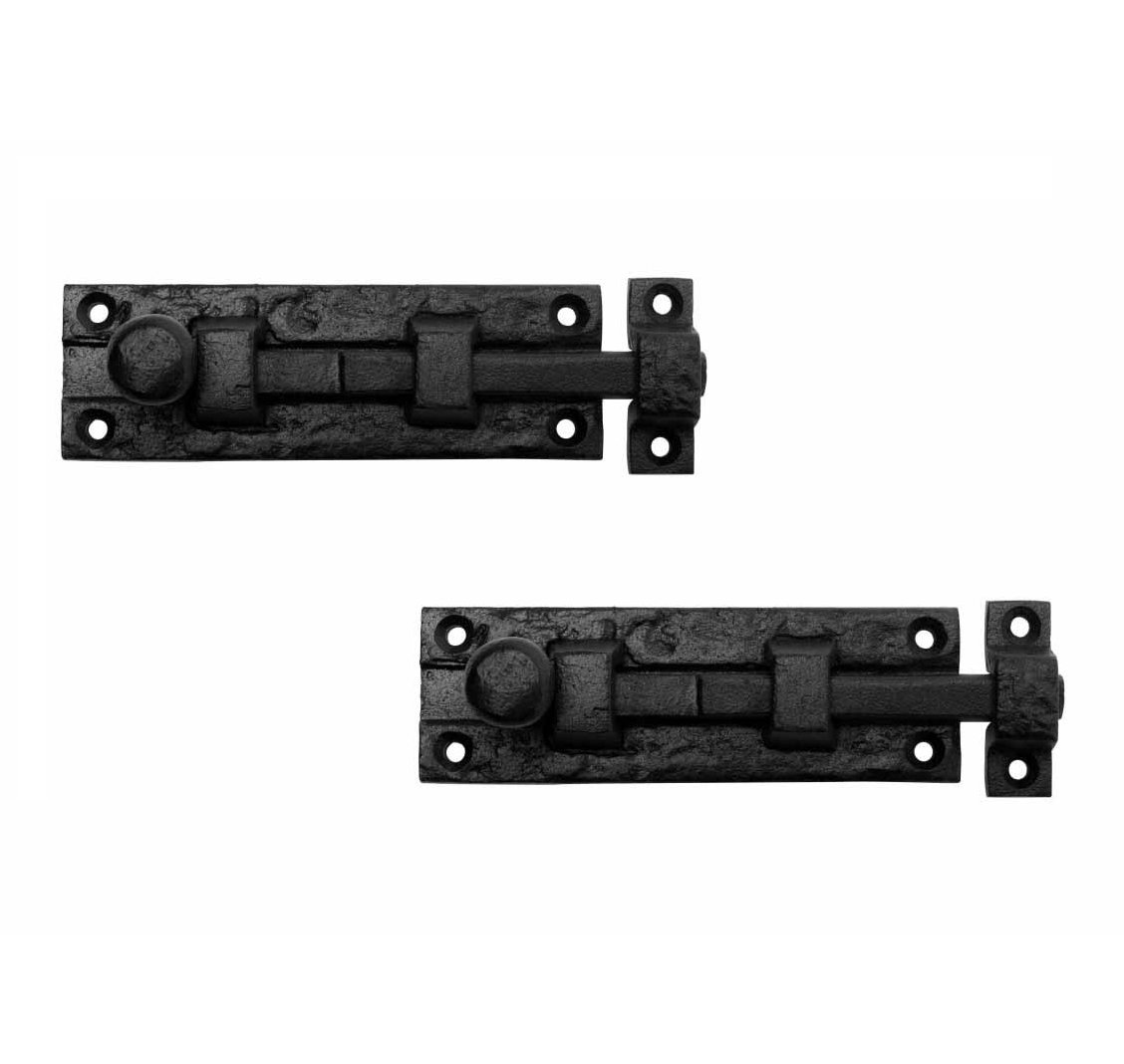 The Renovators Supply Inc. Black Slide Bolt Door Latch 4" L Wrought ...
