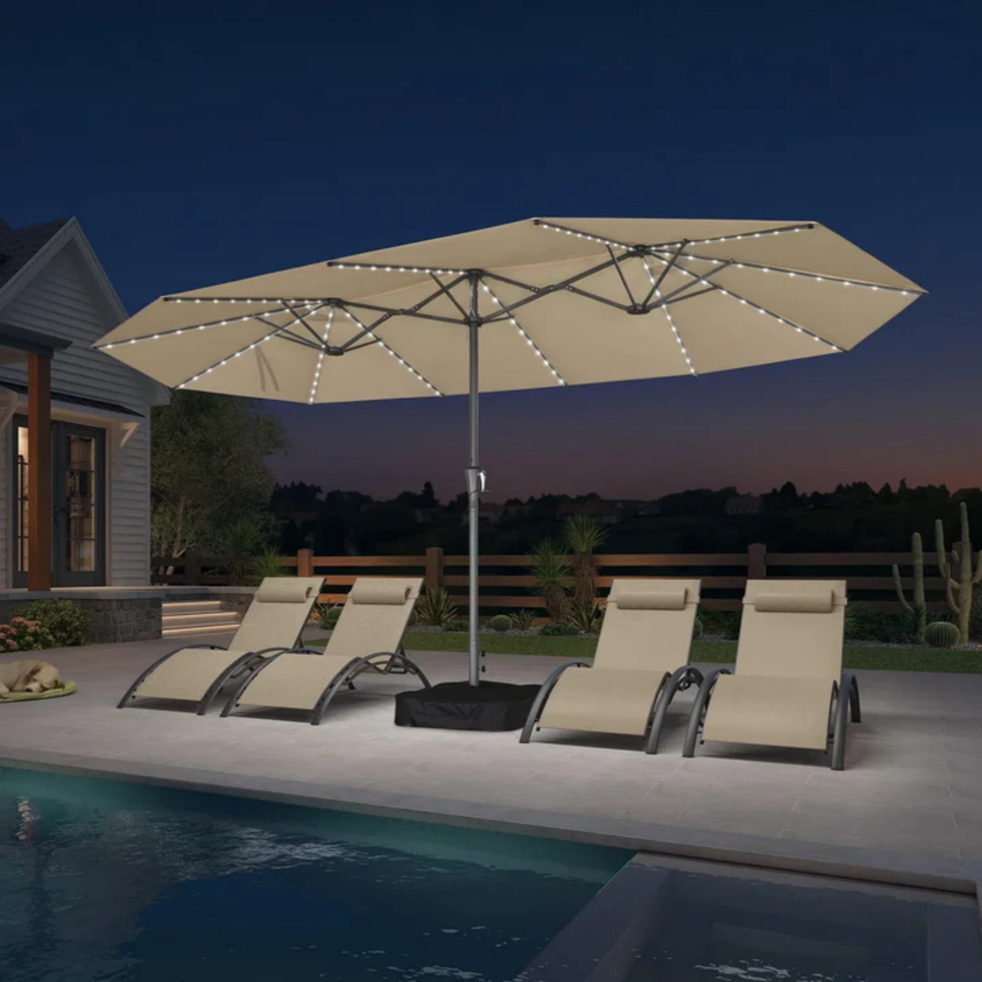 Arlmont & Co. 9' Square Cantilever Umbrella, Without Base | Wayfair