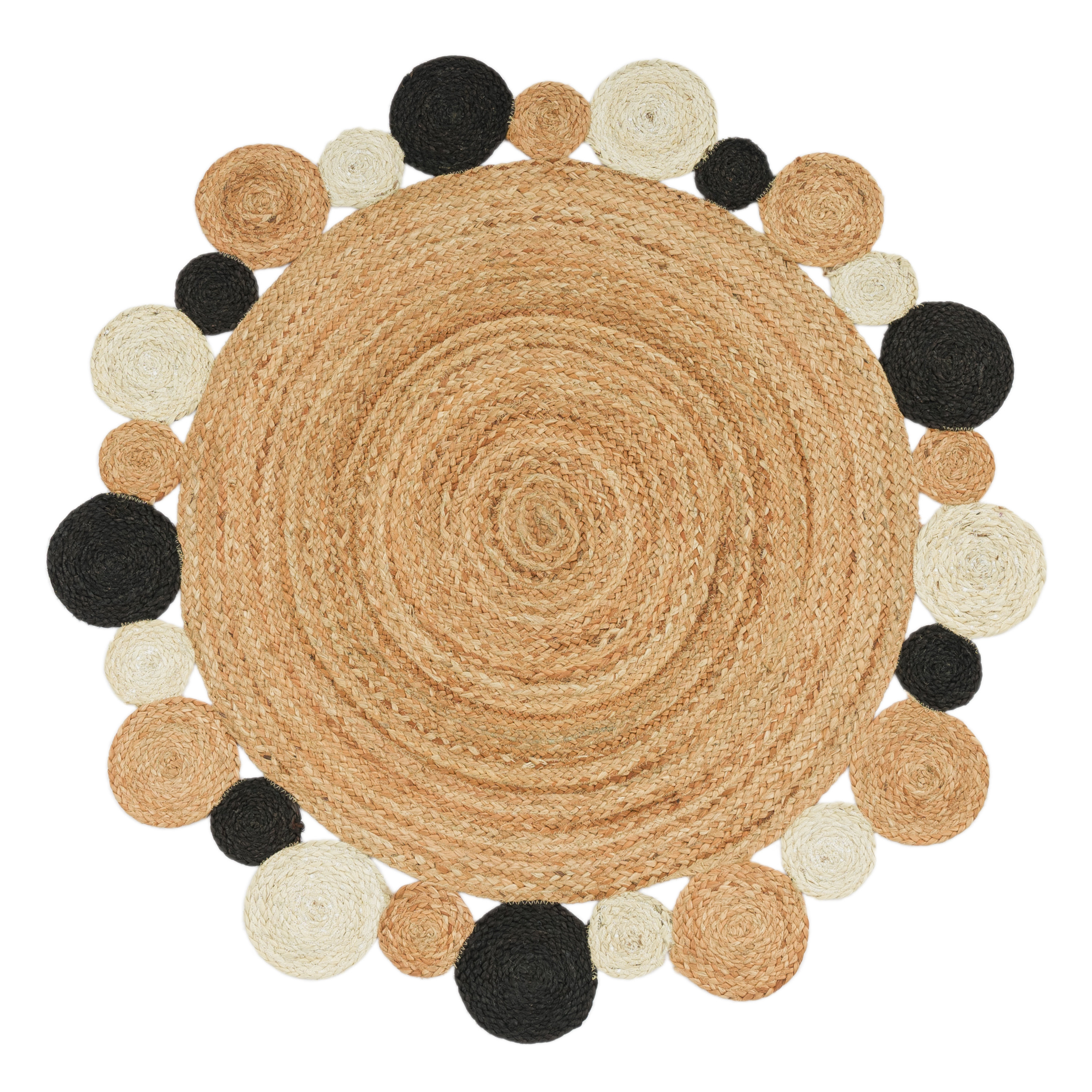 Dakota Fields Round Catto Hand Braided Natural Fibers Area Rug in Brown ...