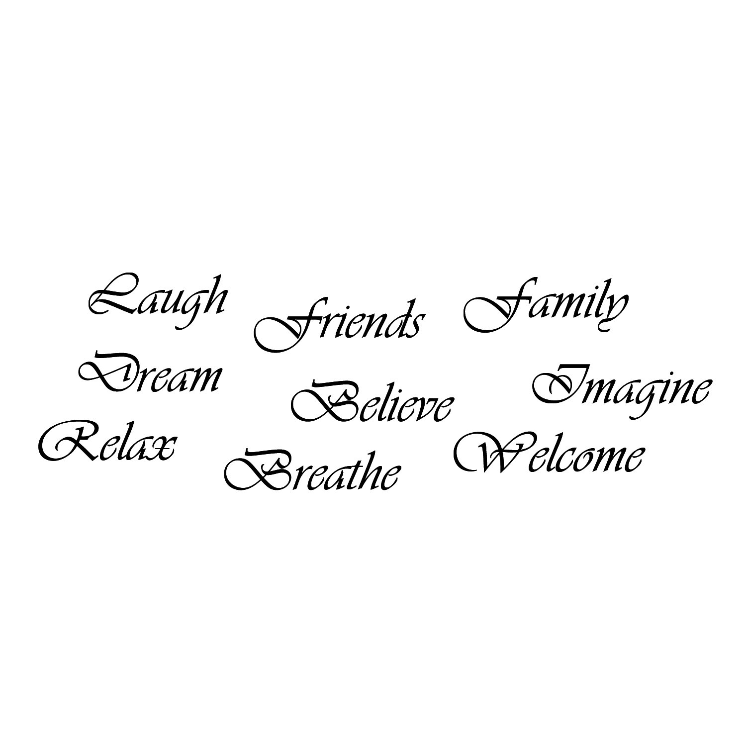 Fireside Home Adhésif décoratif inspirations de mots, rêve, famille ...