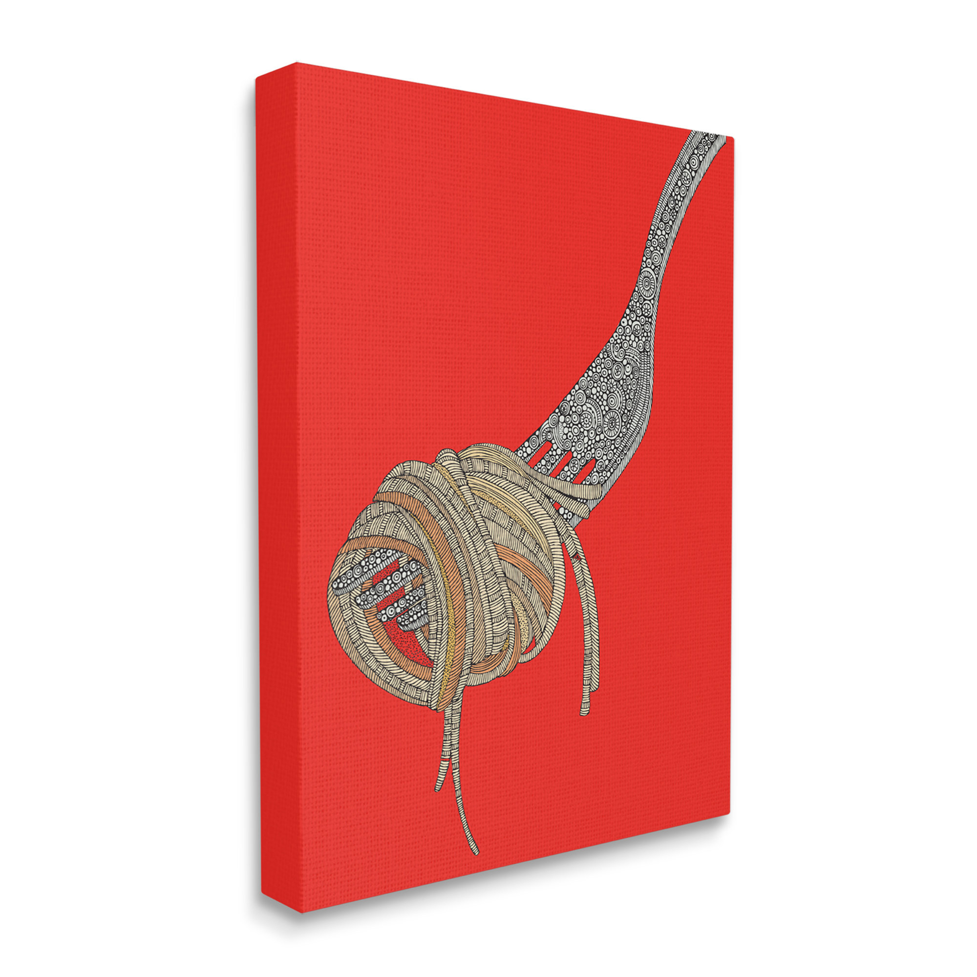 Stupell Industries Pop Style Spaghetti Fork Intricate Fractal Pattern ...