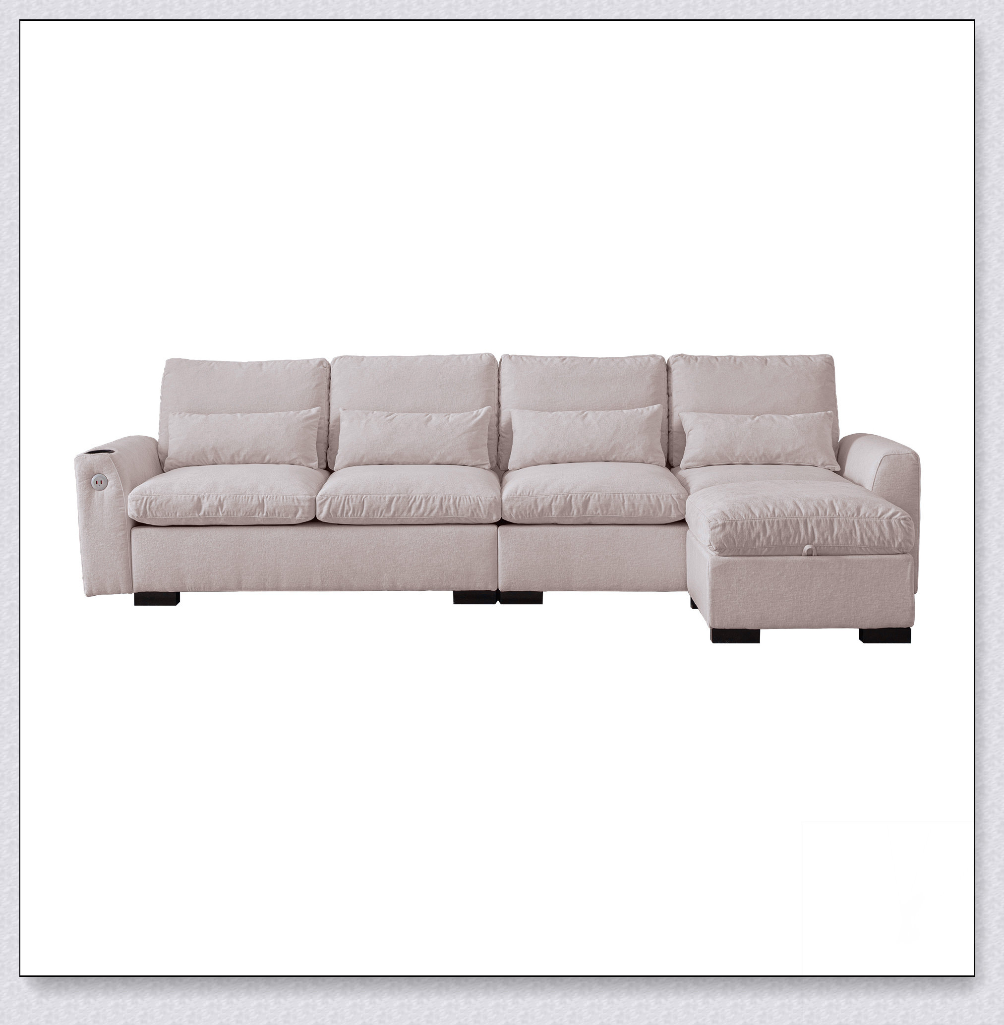 Ivy Bronx 114.5"Modern Modular L Shaped Chenille Sofa Couch Reversible ...