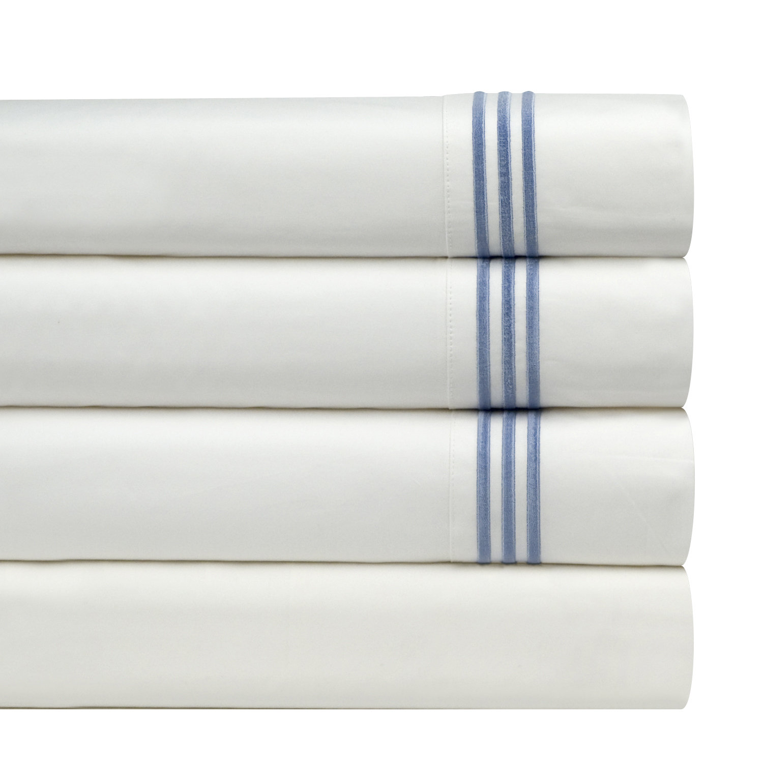 Pointehaven Basics 300 Thread Count Striped Egyptian-Quality Cotton ...