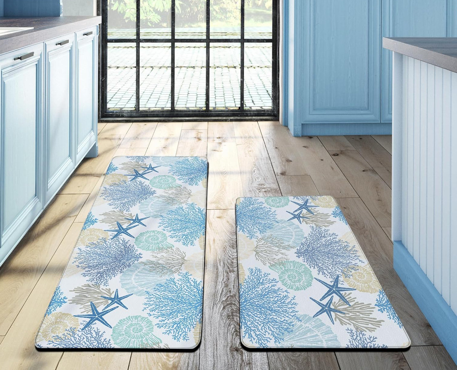Rosecliff Heights Coastal Beach Theme Kitchen Mats Rugs Set of 2 Anti ...