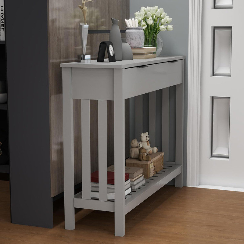 Latitude Run® Entryway Table with Drawer Modern Wood Narrow Console ...