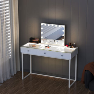 Glass Top Dressing Tables You'll Love | Wayfair.co.uk