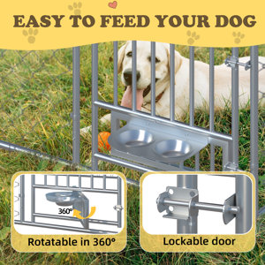 EROMMY 10'x10' Outdoor Dog Kennel, Heavy Duty Large Dog Kennels With ...