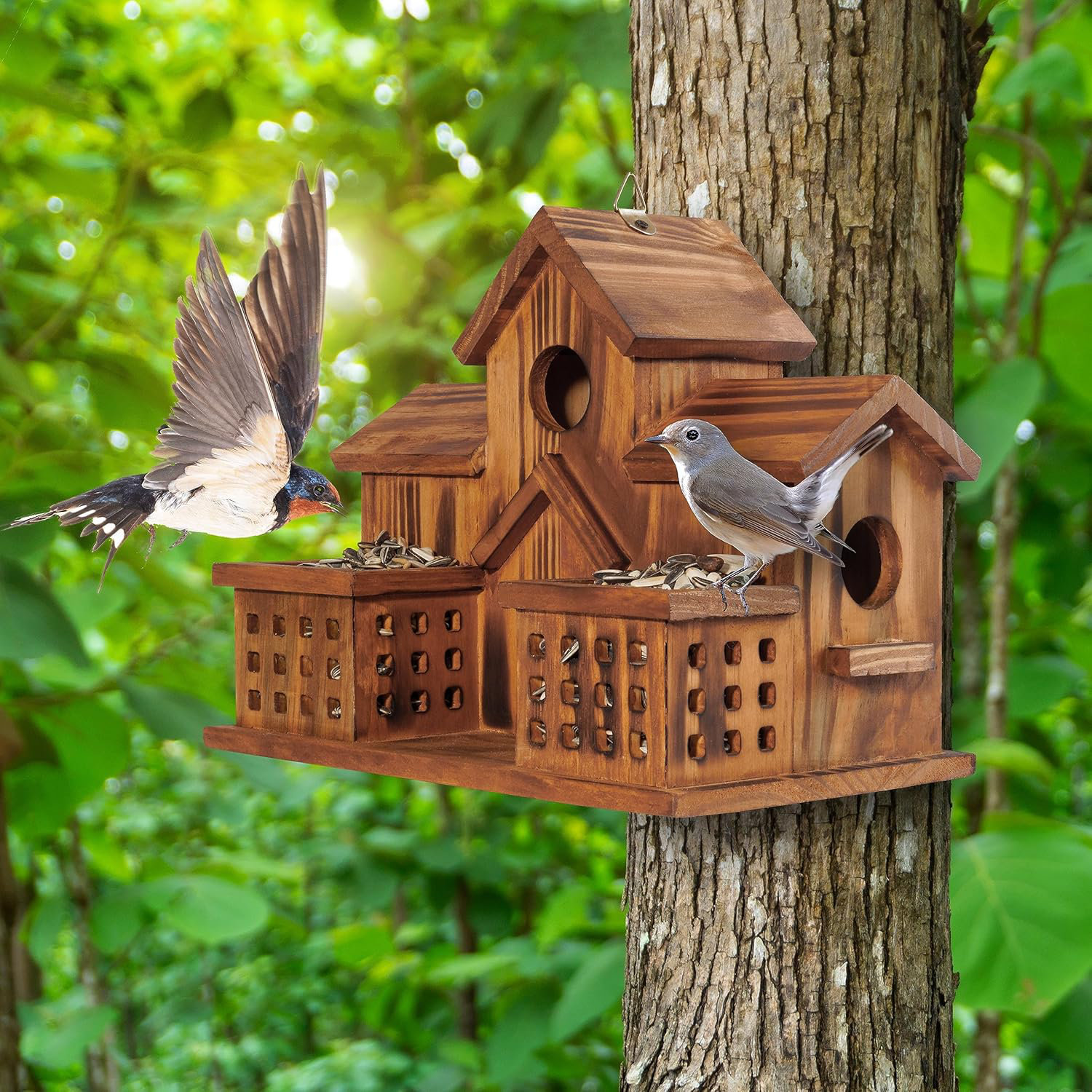 Ophelia & Co. Cabane à oiseaux pour l'extérieur avec mangeoire à ...