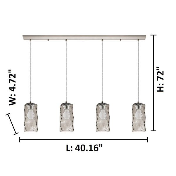 Wrought Studio™ Elia 4 - Light Kitchen Island Linear Pendant | Wayfair