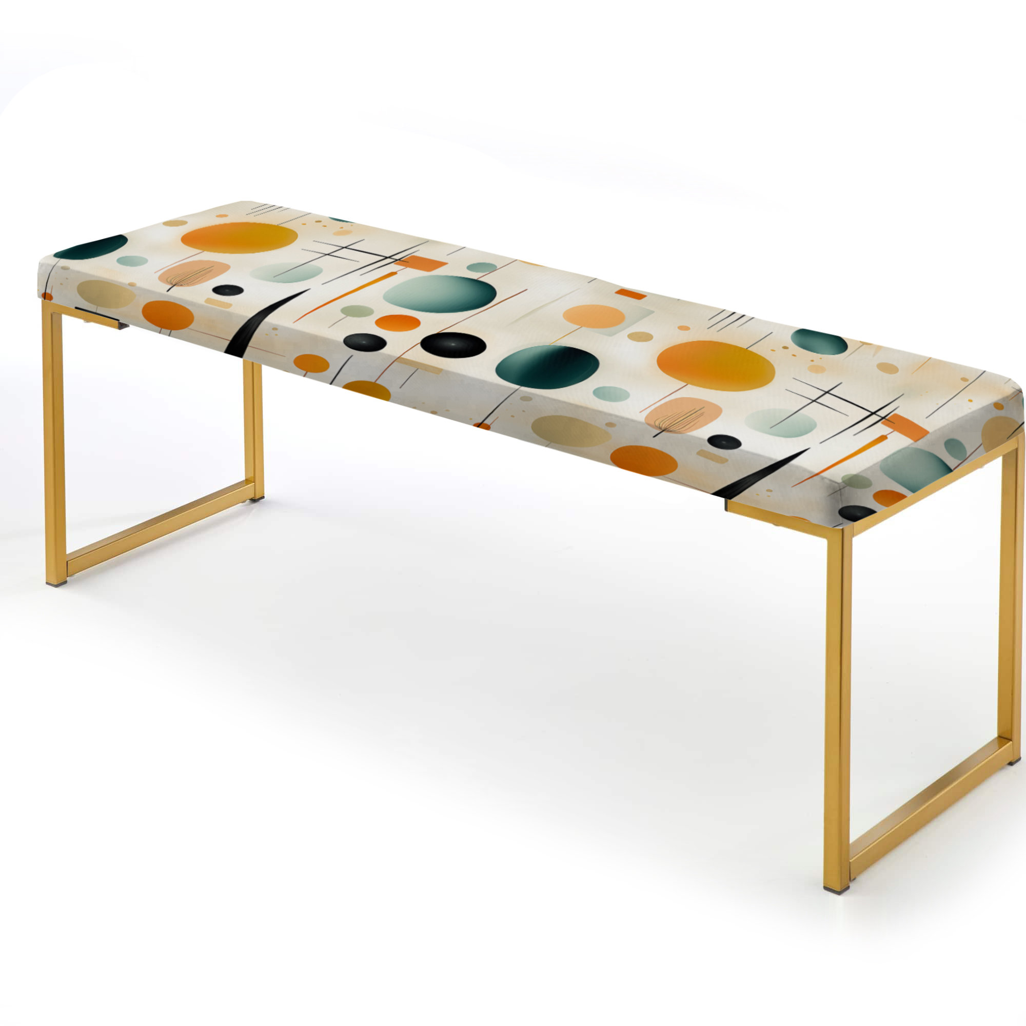 Design Art Mcm Abstract Expressions I - Midcentury Upholstered Gold ...