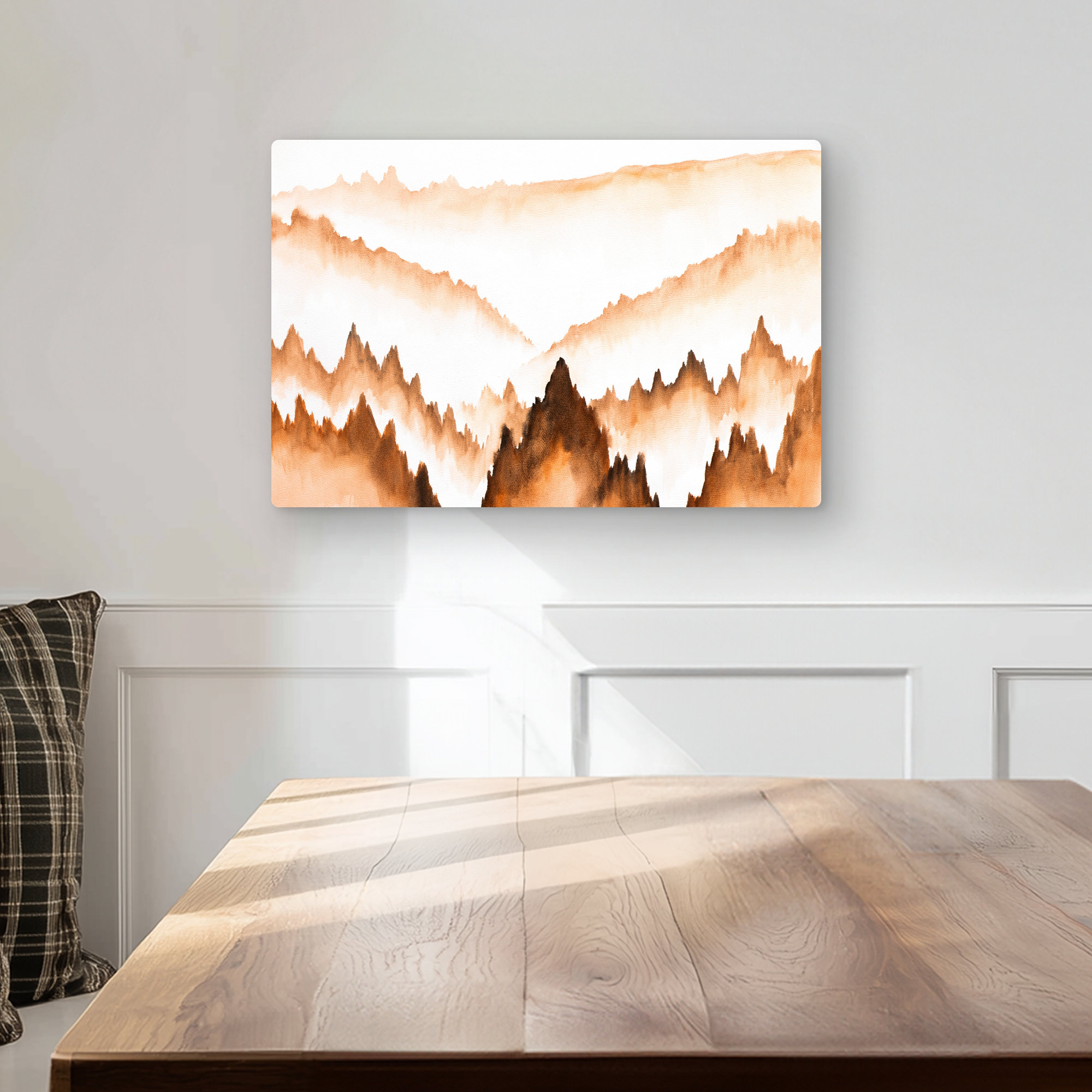 Lark Manor™ Mountain of Large Fir Trees | Orange Landscapes Metal Print ...