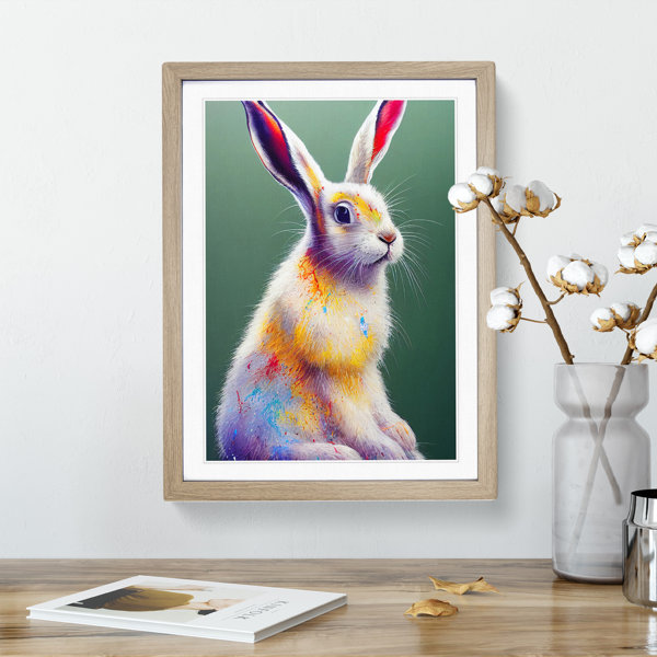 Brambly Cottage Colourful Hare No.1 - Single Picture Frame Painting ...