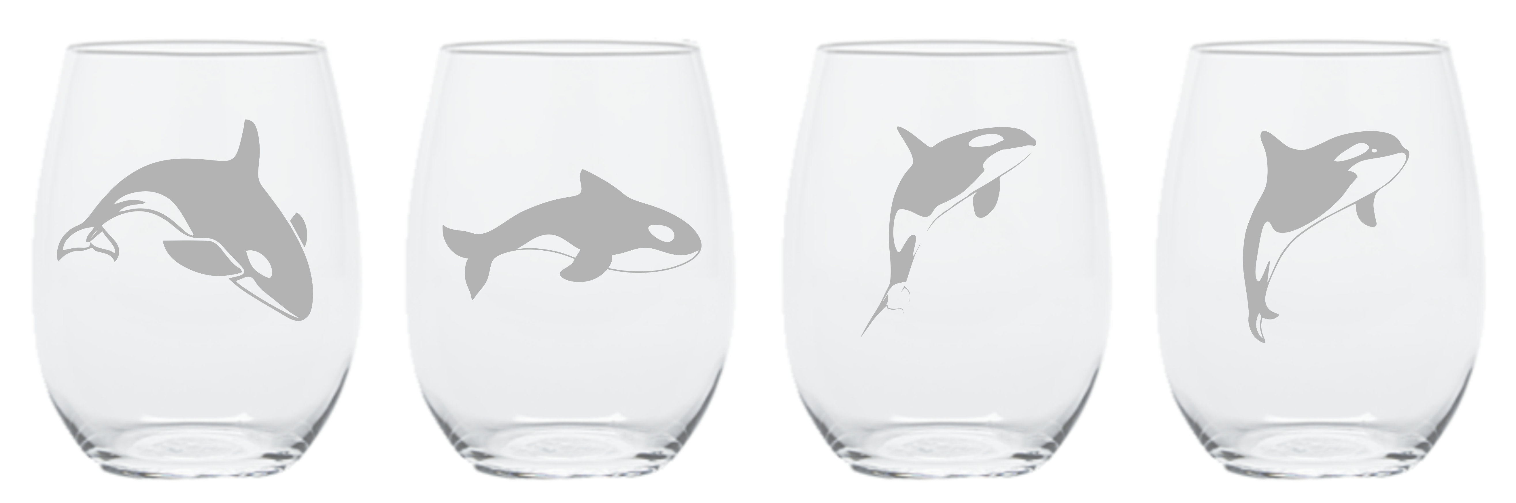 Rosecliff Heights Hayworth Orcas 4 Piece 17 oz. Stemless Wine Glass Set ...
