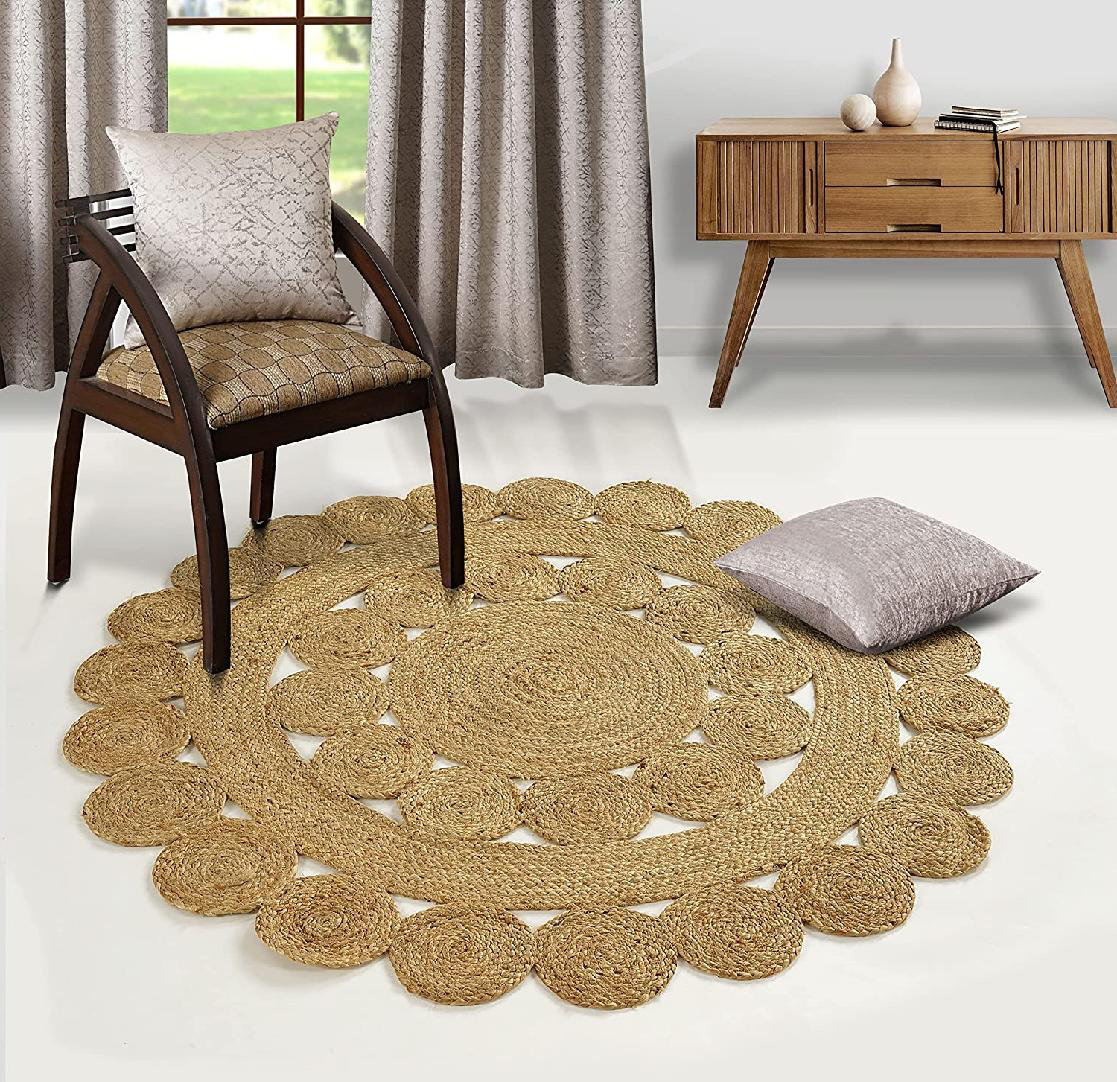 Bayou Breeze Bixler Solid Color Handmade Braided Round 6' Cotton/Jute ...